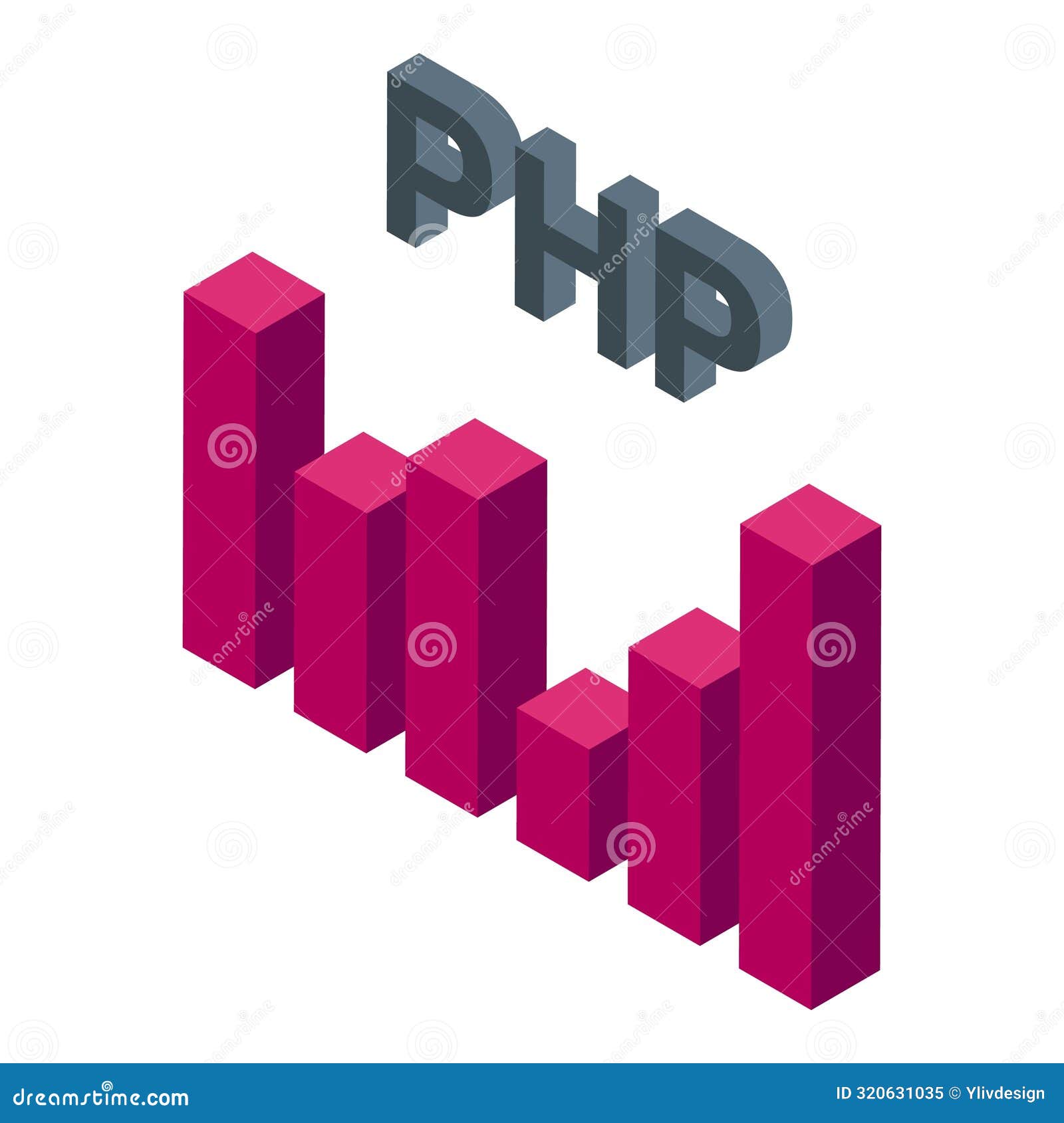 Php Growth Chart in 3d Isometric Design Stock Vector - Illustration of trend, technology: 320631035