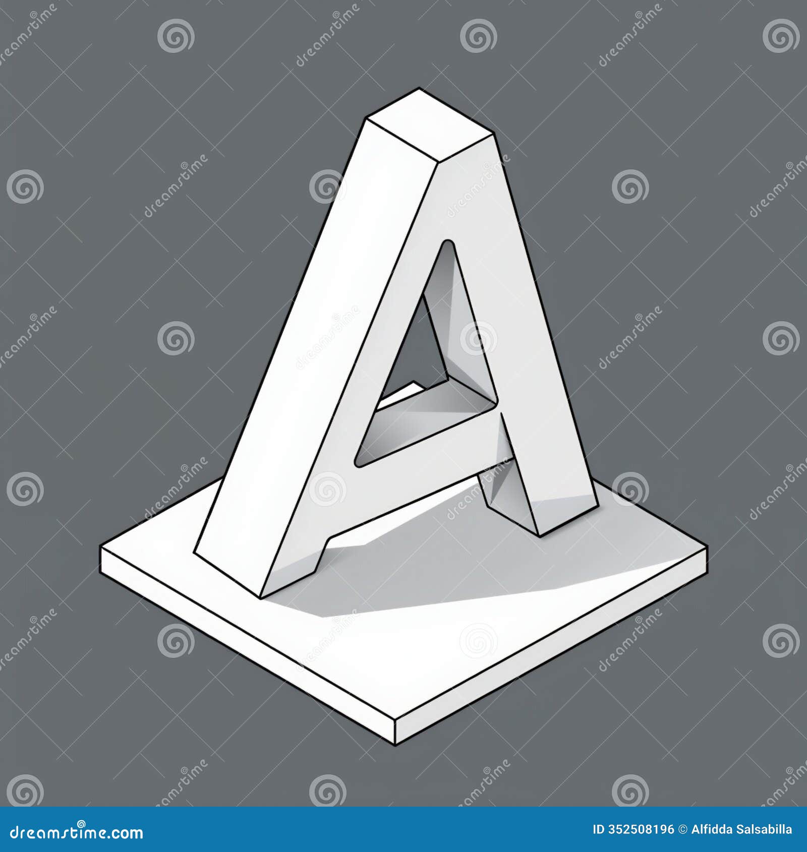 Isometric Alphabet a 3D Look 2D Plane Stock Illustration - Illustration ...