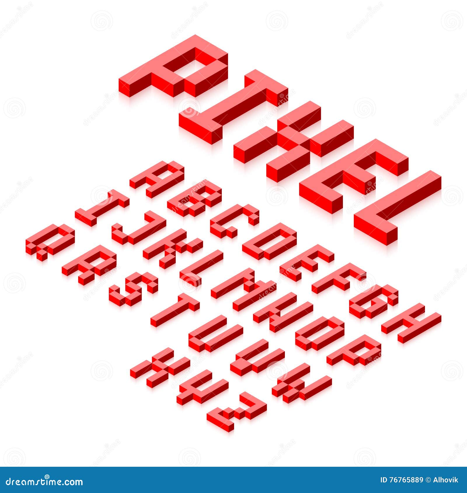 Pixel Font In 4x5 Pixel Grid Cartoon Vector | CartoonDealer.com #76449103