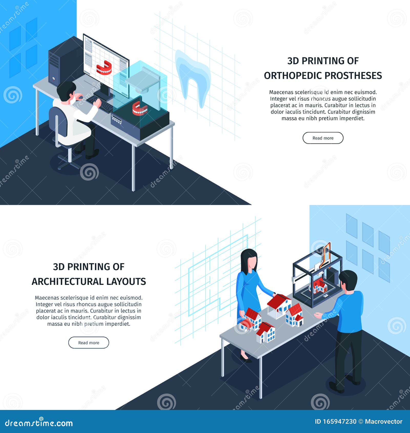3D Printing Horizontal Banners Stock Vector - Illustration of banner ...