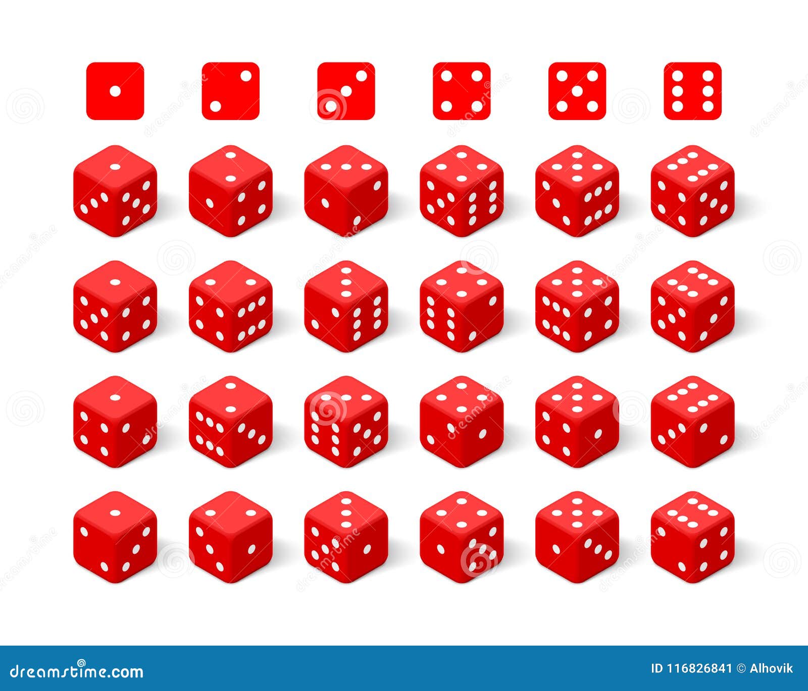 3d Dice Combinations Set Isometric View. Vector | CartoonDealer.com ...