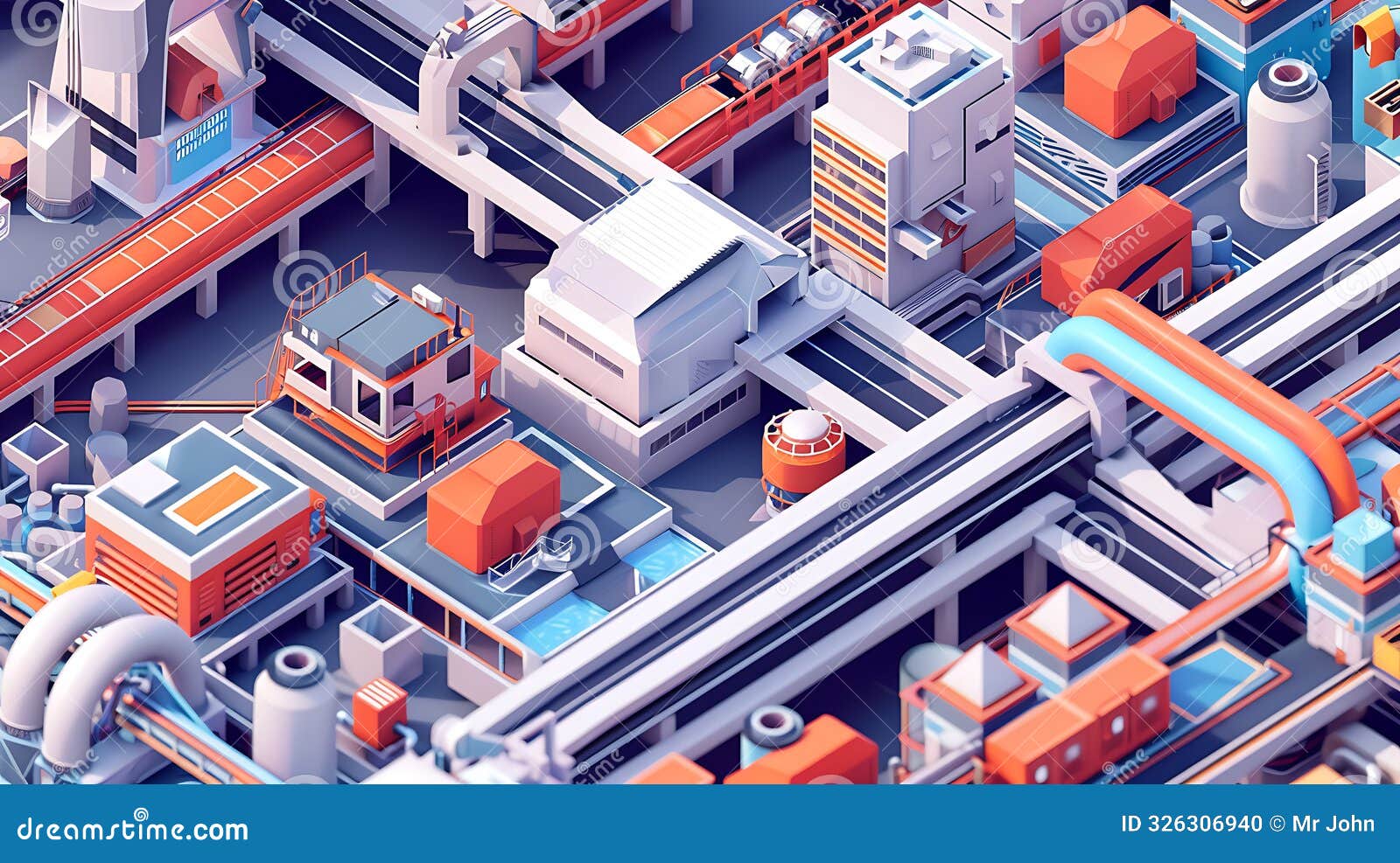 Isometric 3D Rendering of AI-driven Assembly Line in Art Stock ...