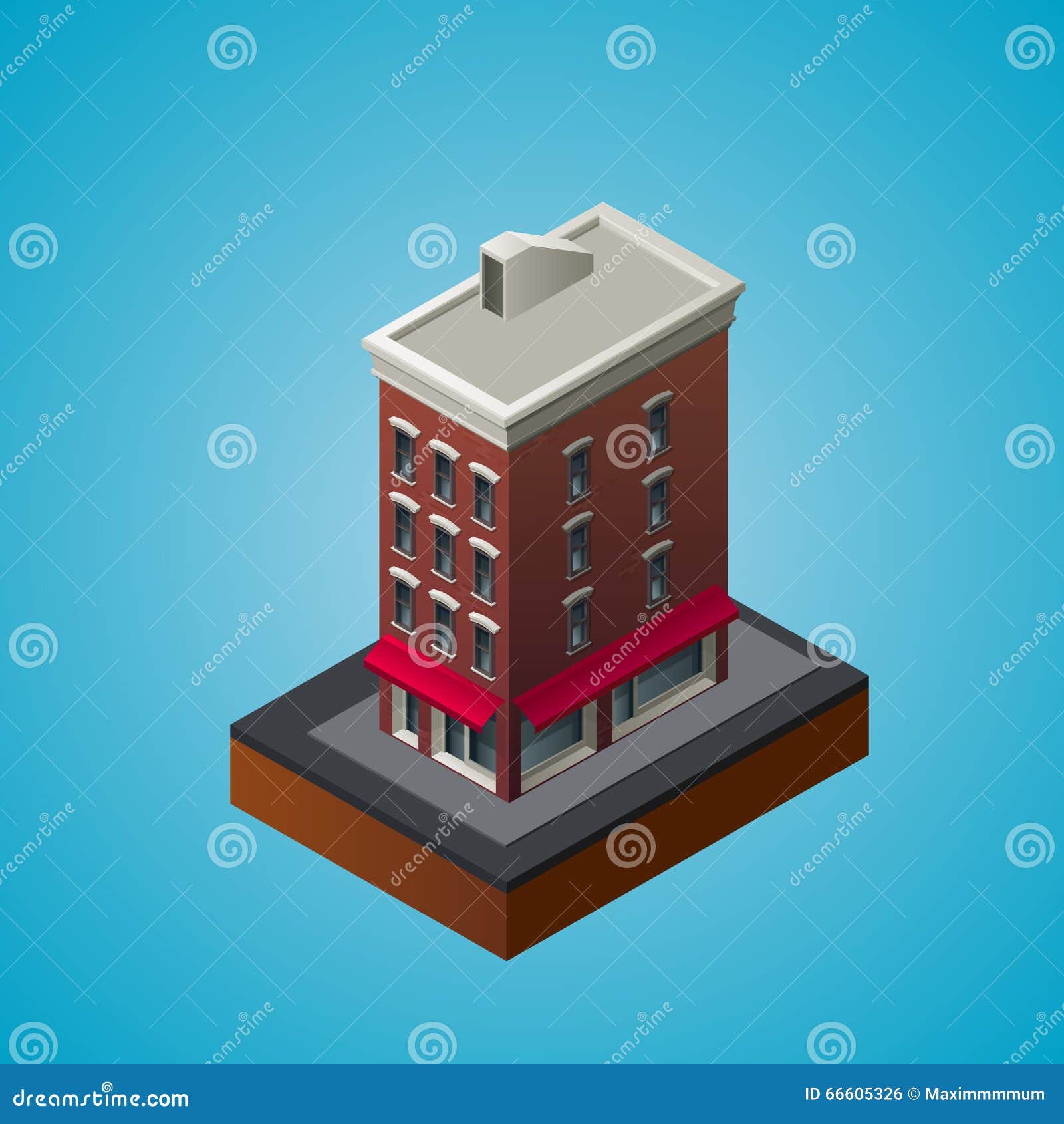 Isometric 3d Residential Building. Stock Vector - Illustration of ...