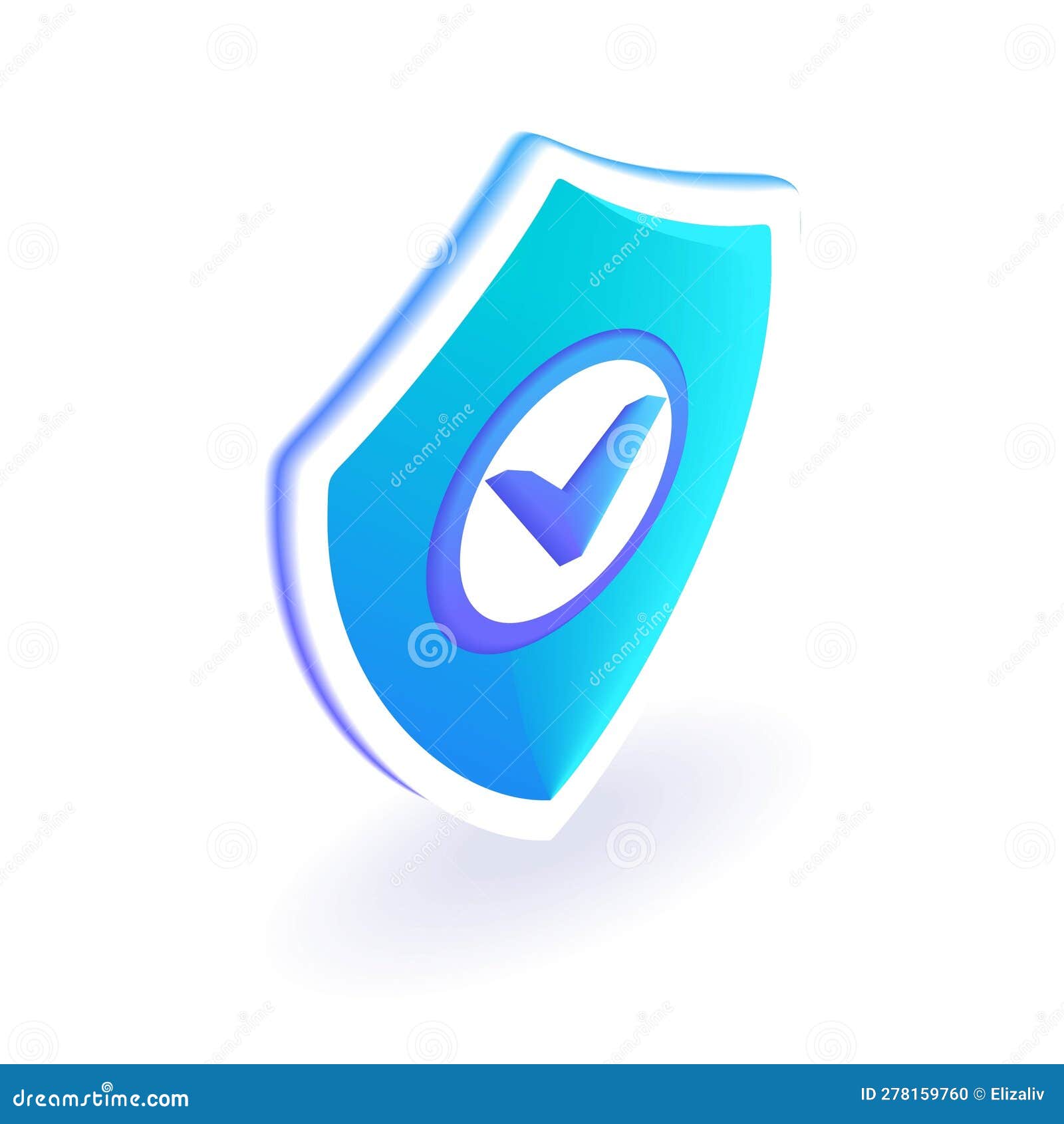 Isometric 3D Shield Check Mark Icon. Cartoon Minimal Style Stock Vector ...