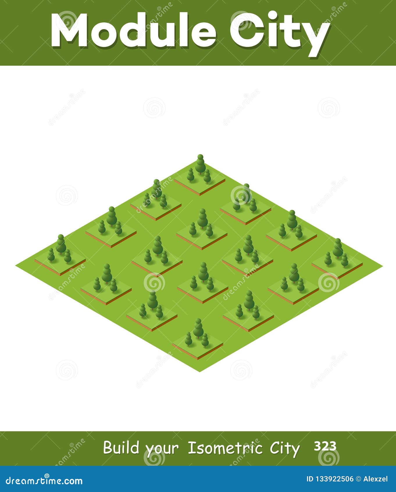 Isometric 3d trees forest stock vector. Illustration of fresh - 133922506