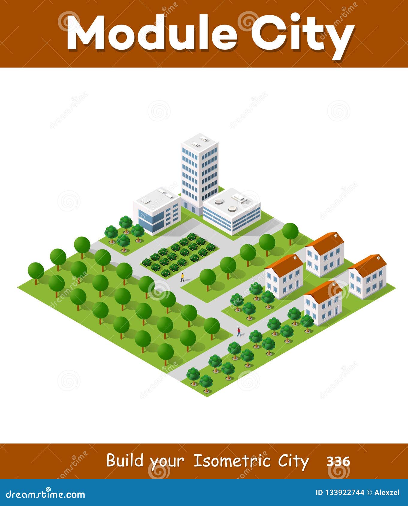Isometric 3d trees forest stock vector. Illustration of decoration ...