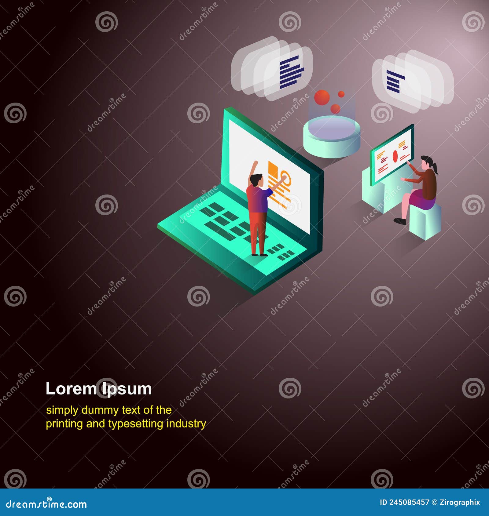 Isometric 3D Vector Art Illustration Design Stock Illustration ...