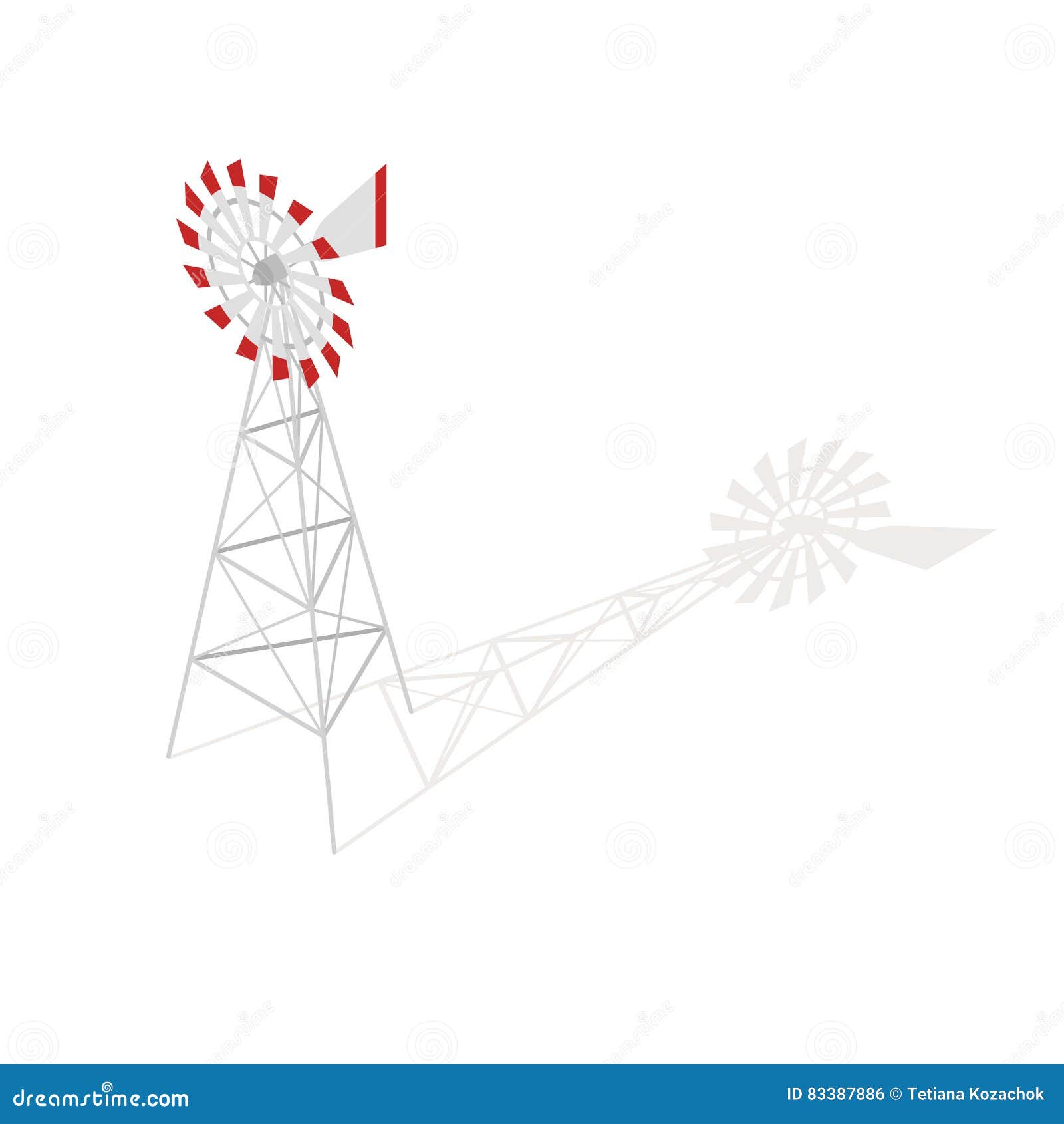Isometric 3d Vector Illustration of Farm Windmill. Stock Vector ...