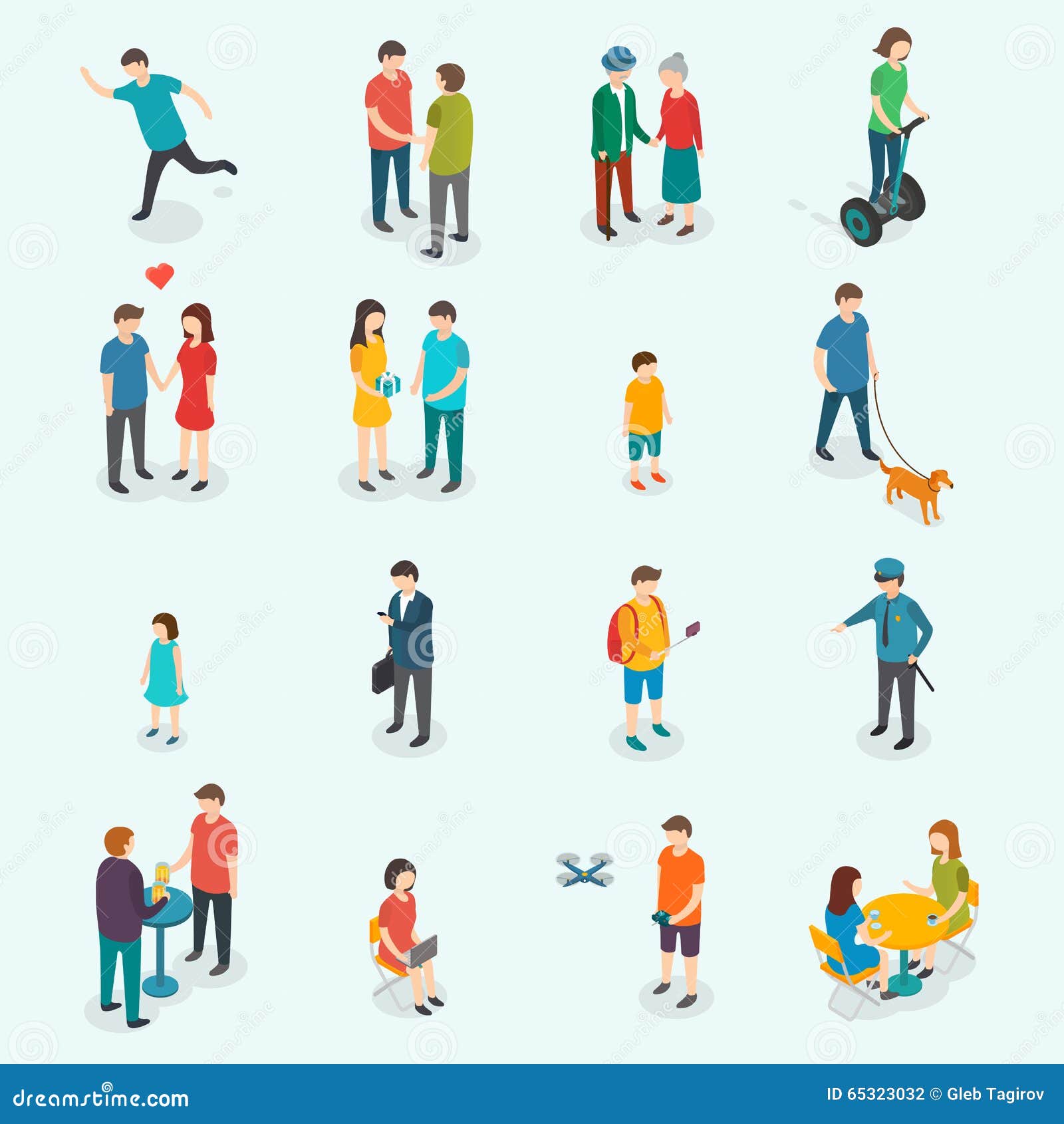 Isometric 3d Vector People. Set of Woman and Man. Stock Vector ...
