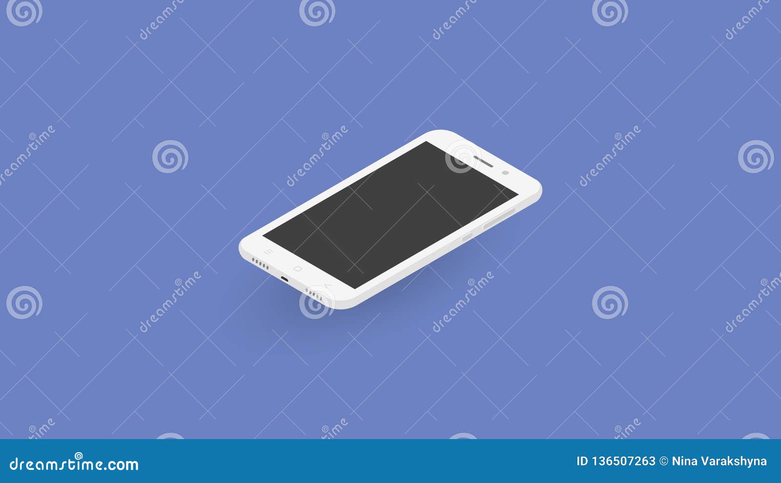 Isometric 3D White Phone Vector Stock Vector - Illustration of ...