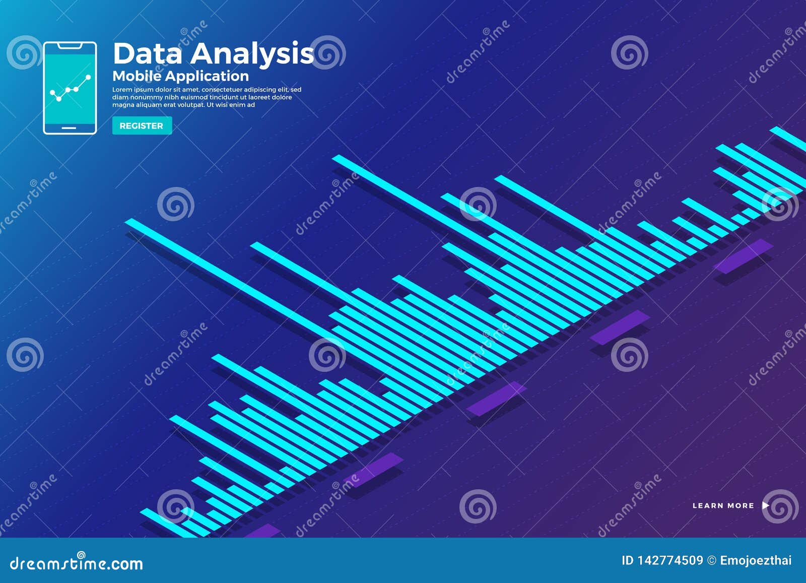 Isometric Data Analysis Graph Stock Vector - Illustration of marketing ...