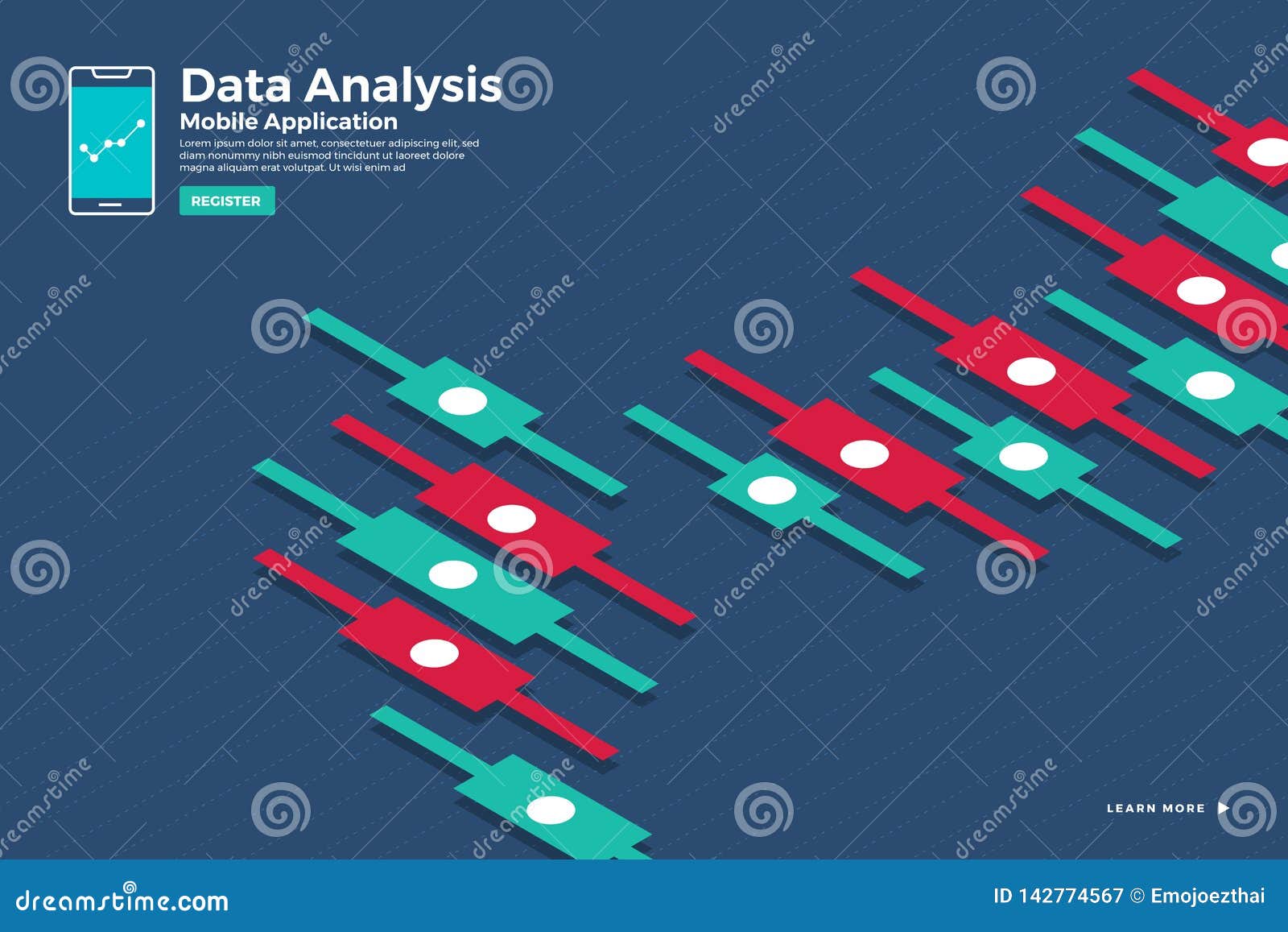 Isometric Data Analysis Graph Stock Vector - Illustration of graph ...