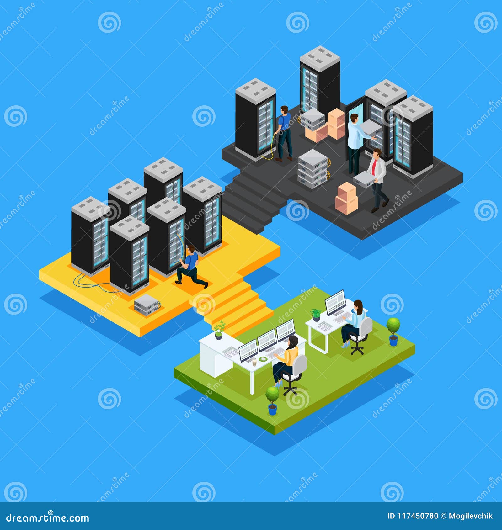 Isometric Data Center Concept Stock Vector - Illustration of hardware ... Isometric Data Center Concept Stock Vector - Illustration of hardware ...