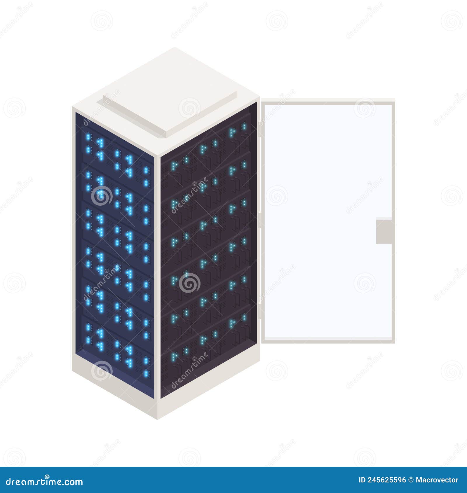Isometric Data Center stock vector. Illustration of remote - 245625596