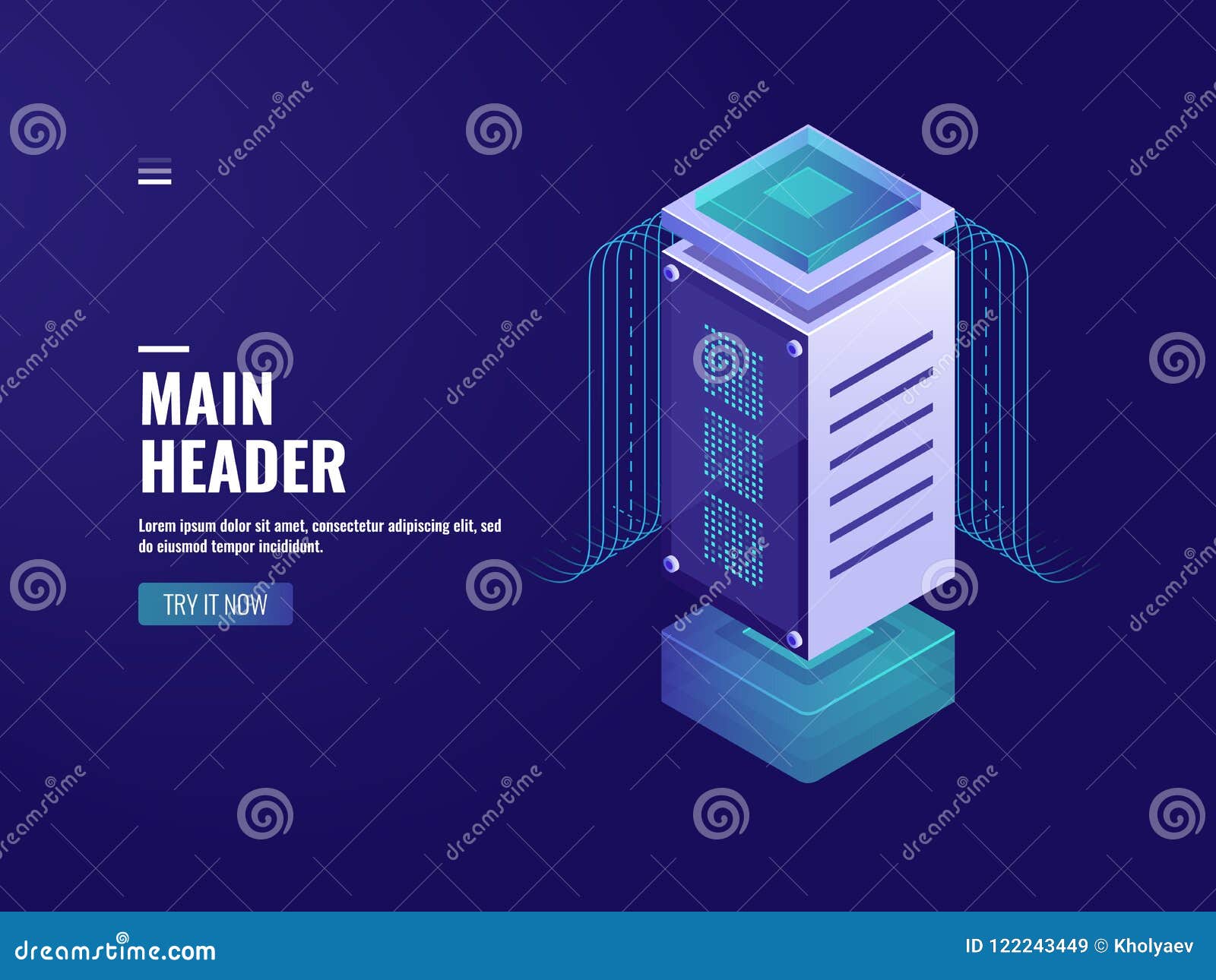 Isometric Data Processing Center, Ai Programming, Neron Wide ...