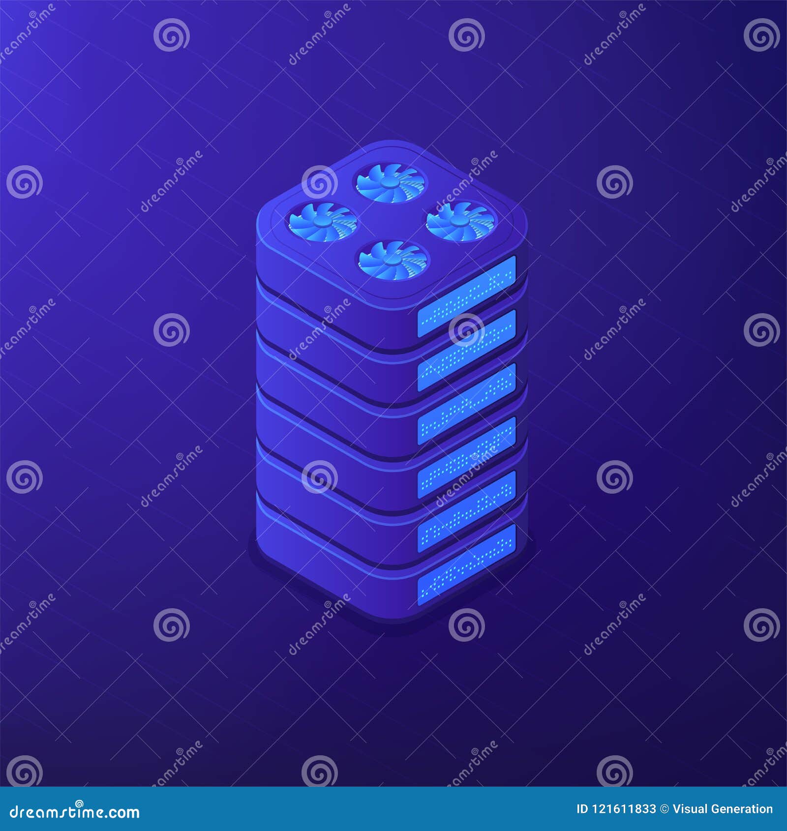 Isometric Data Storage Concept. Stock Vector - Illustration of hardware ...