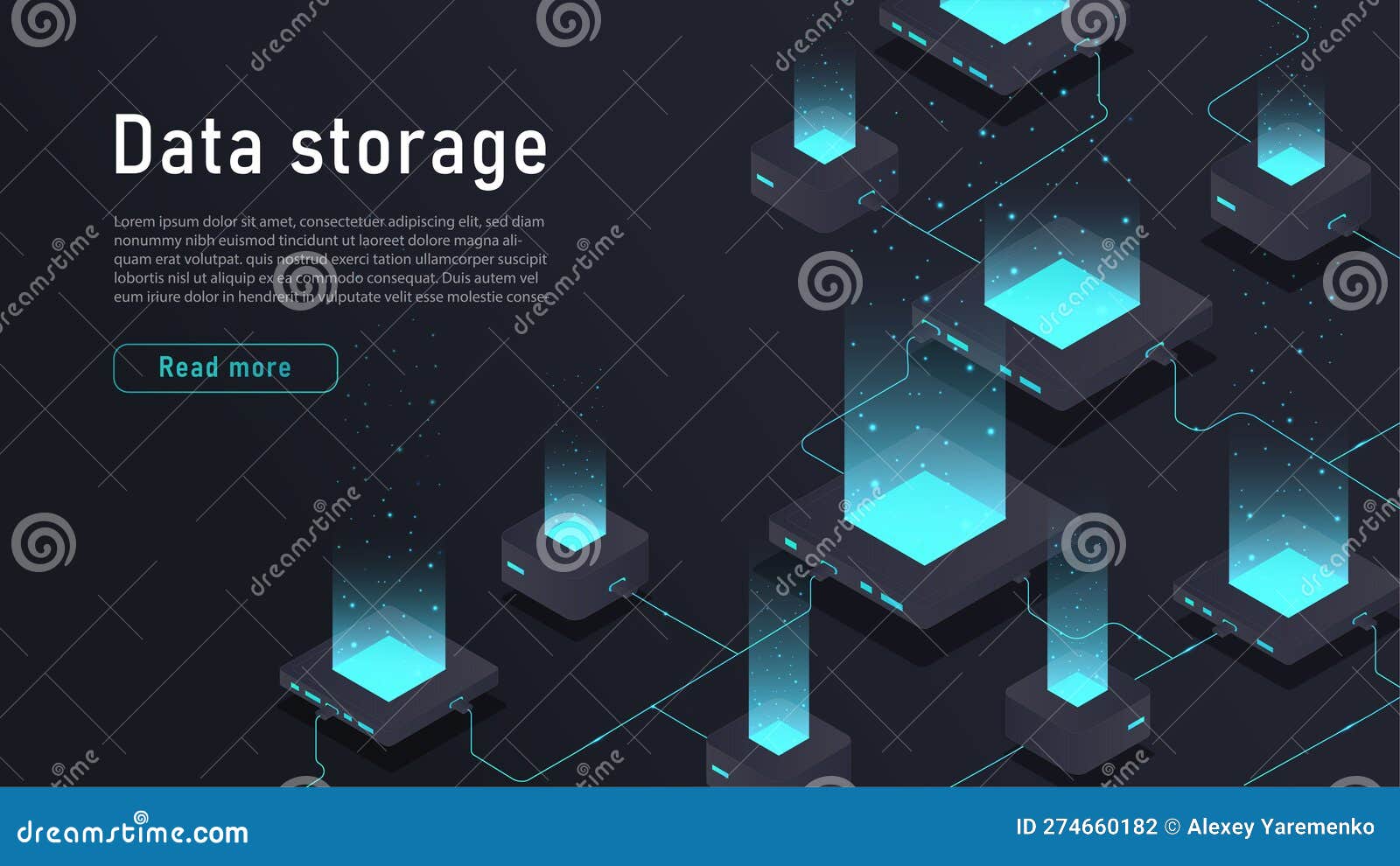 Isometric data storage stock vector. Illustration of hosting - 274660182
