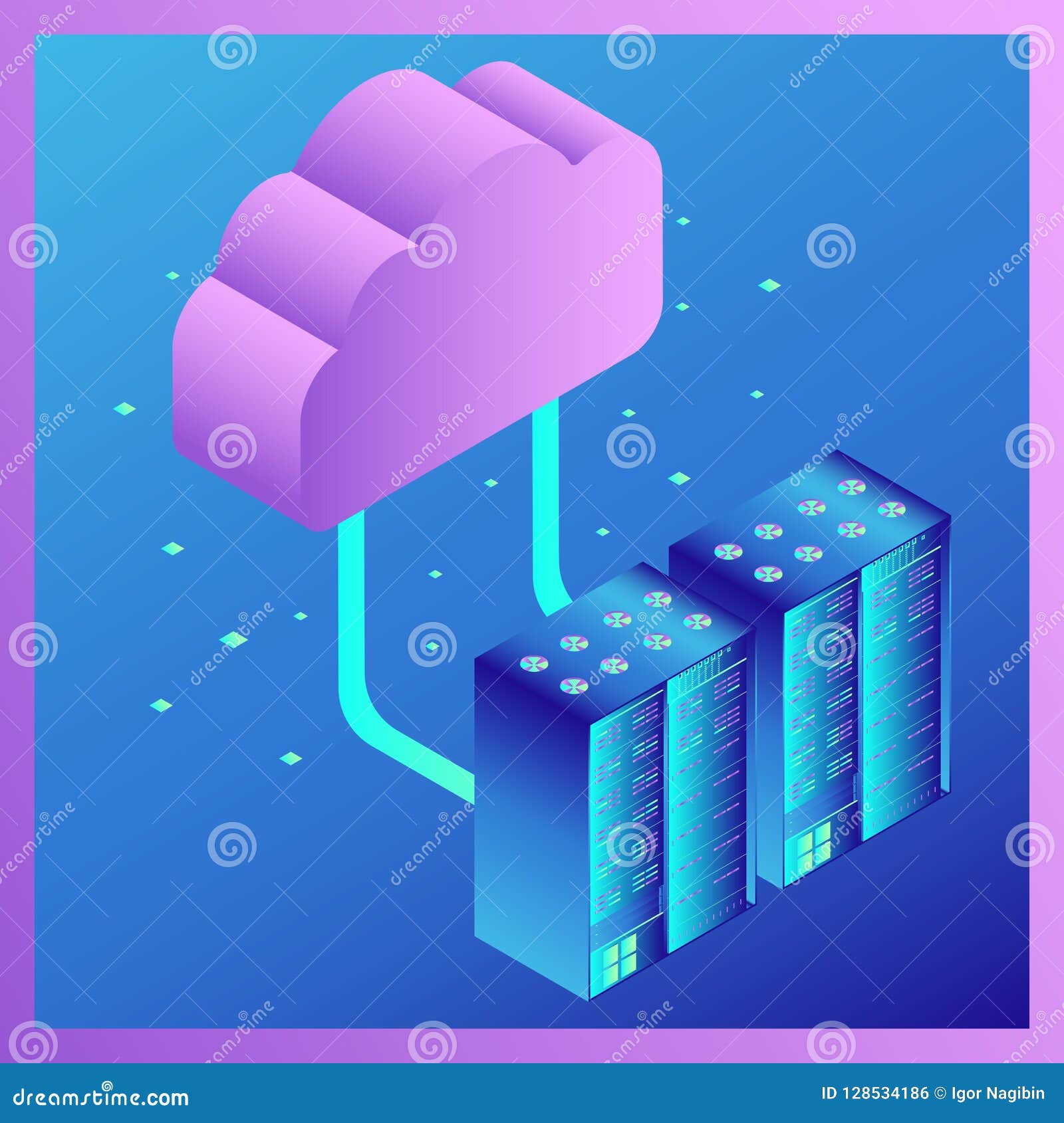 Isometric Data Storage and Transmission Services. Stock Illustration ...