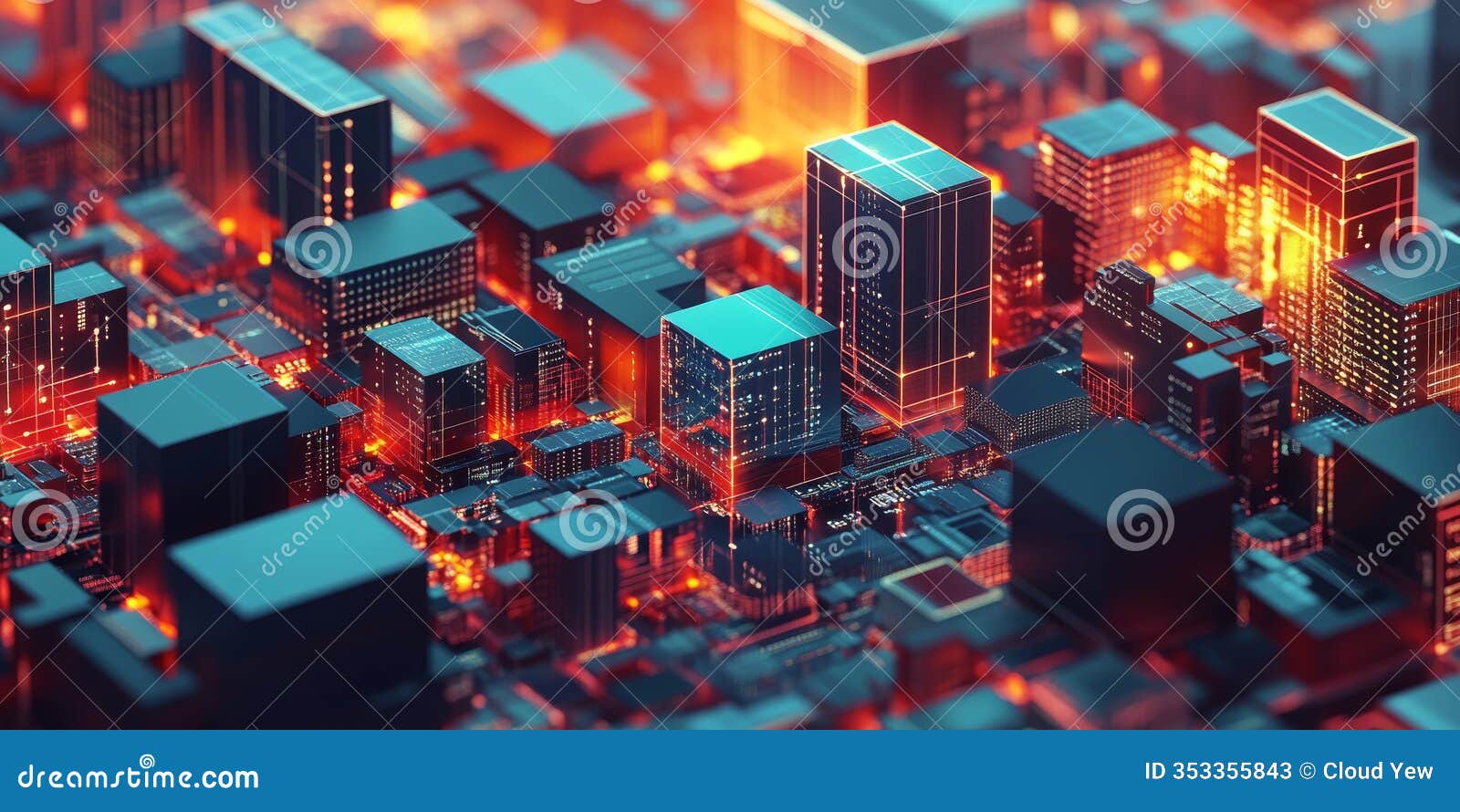 Isometric Data Visualization Illustration Featuring Modern Urban ...