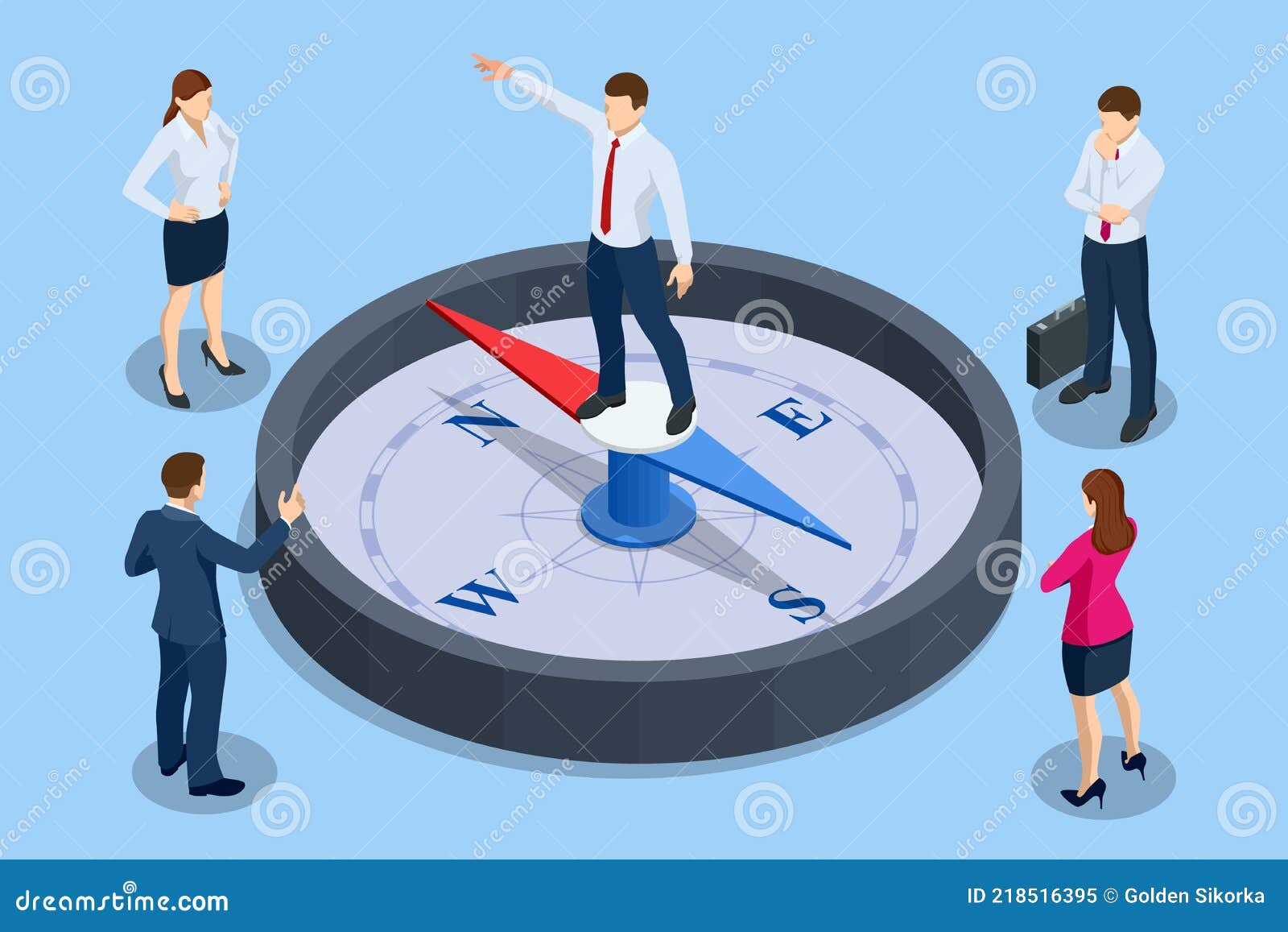 Isometric Define Marketing Direction and Search Customer Global Network ...