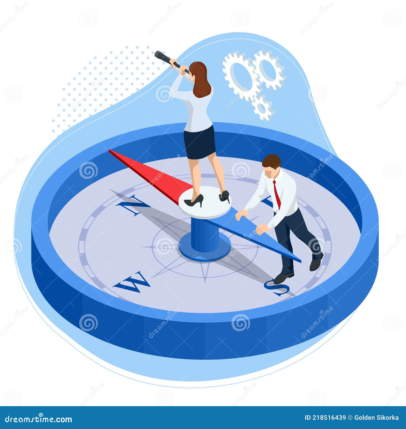 Isometric Define Marketing Direction and Search Customer Global Network ...