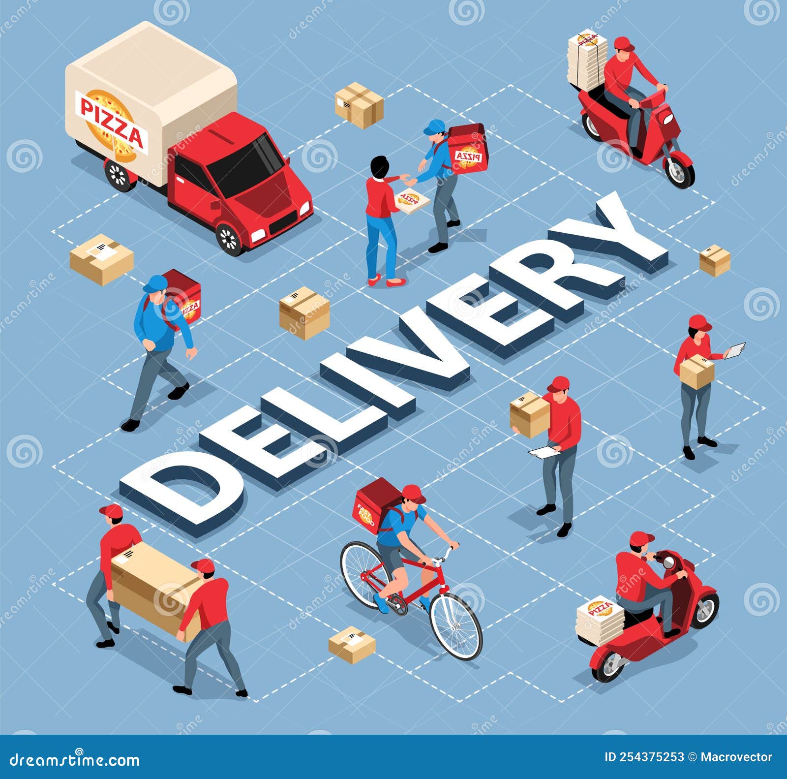 Isometric Delivery Flowchart Stock Vector - Illustration of speed ...