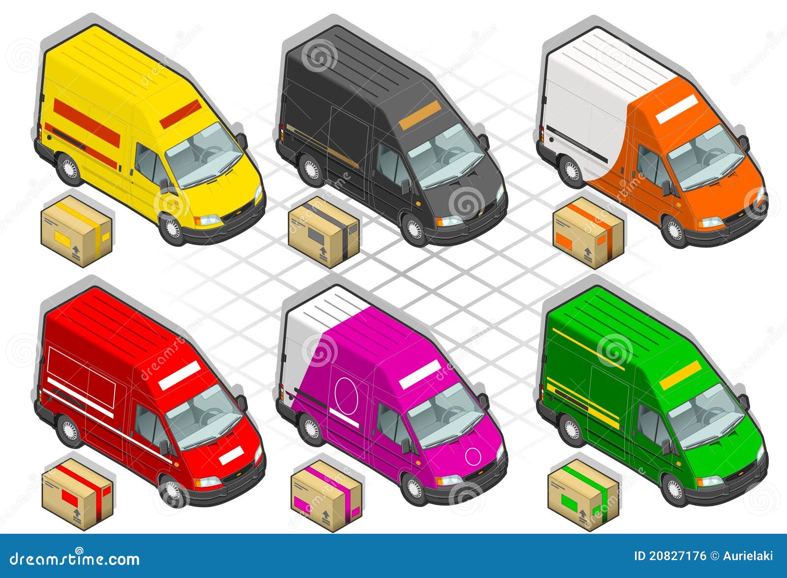Isometric delivery van stock vector. Illustration of container - 20827176