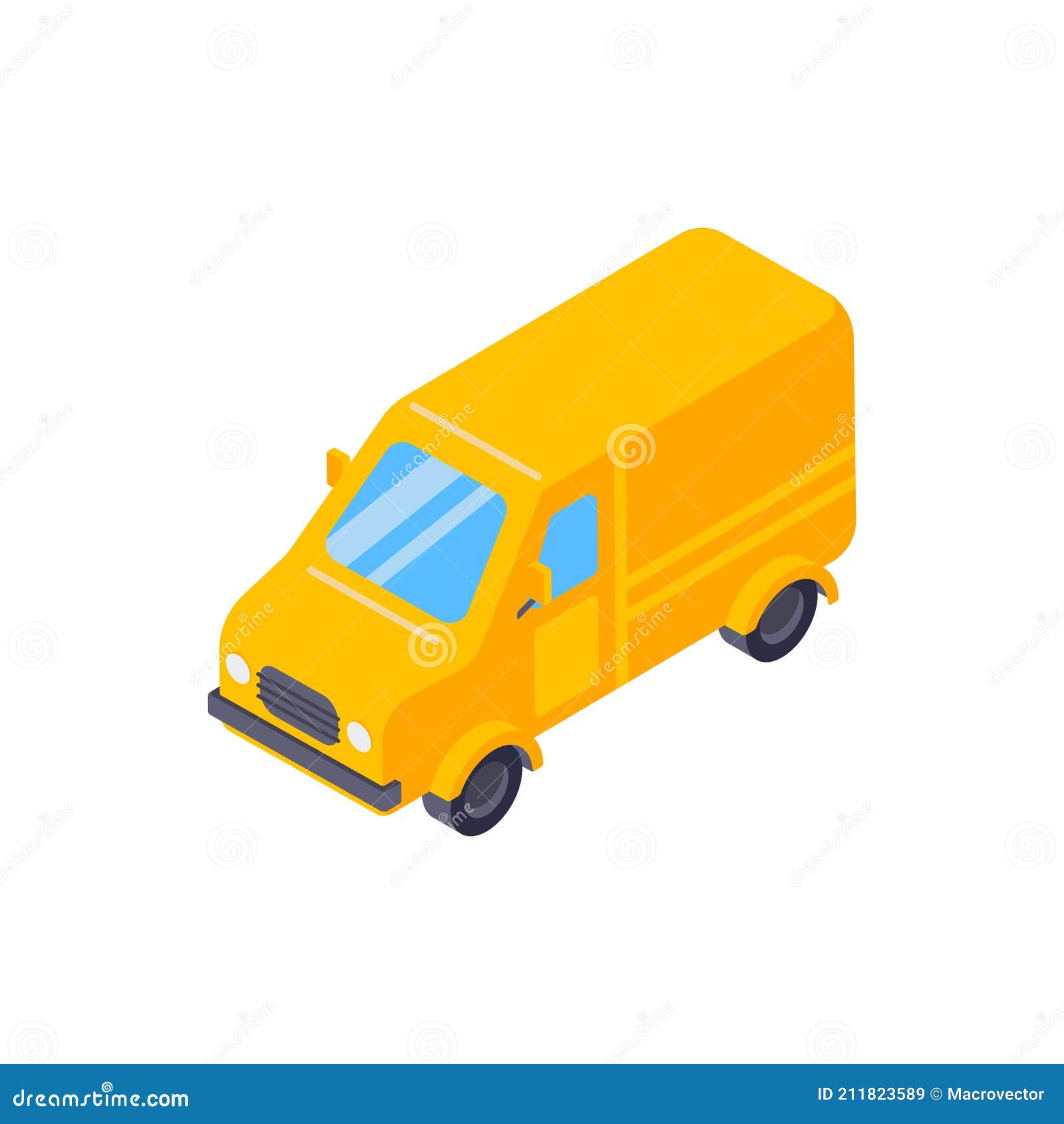 Isometric Delivery Van Composition Stock Vector - Illustration of ...