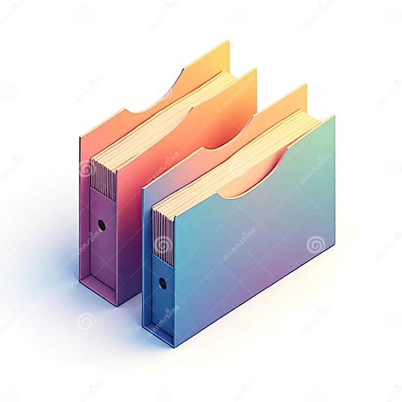 An Isometric Depiction of Contract Folder Icon Stock Illustration ...
