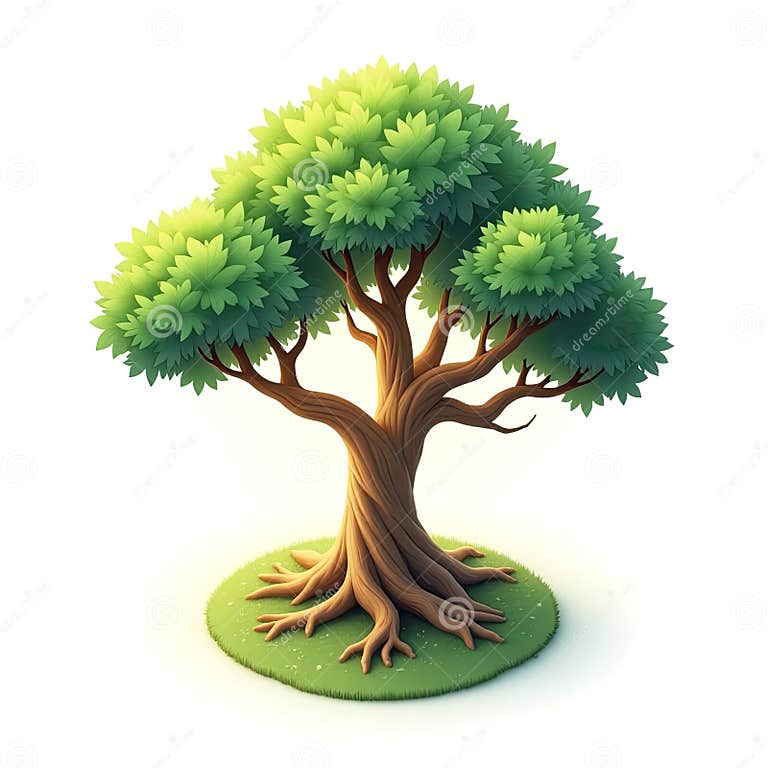 An Isometric Depiction of Healing Tree Icon Stock Illustration ...