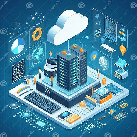 Isometric Design Concept Virtual and Augmented Reality in Software Development Stock ...