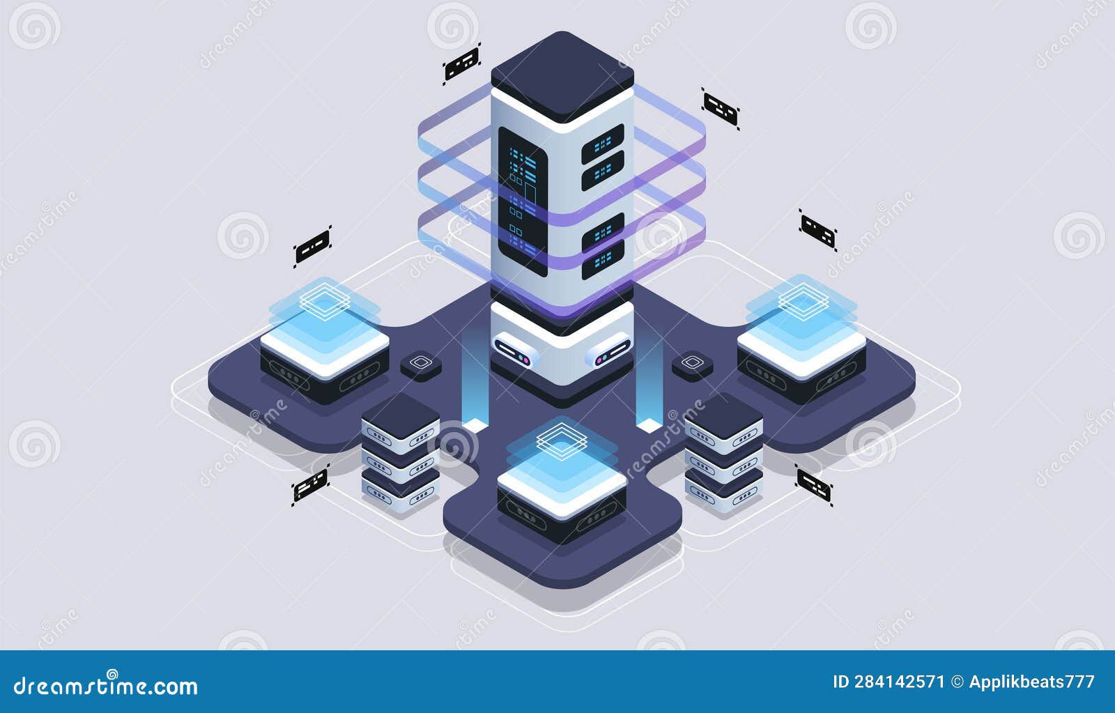Isometric Design Concept Virtual Reality And Augmented Reality Software Development And