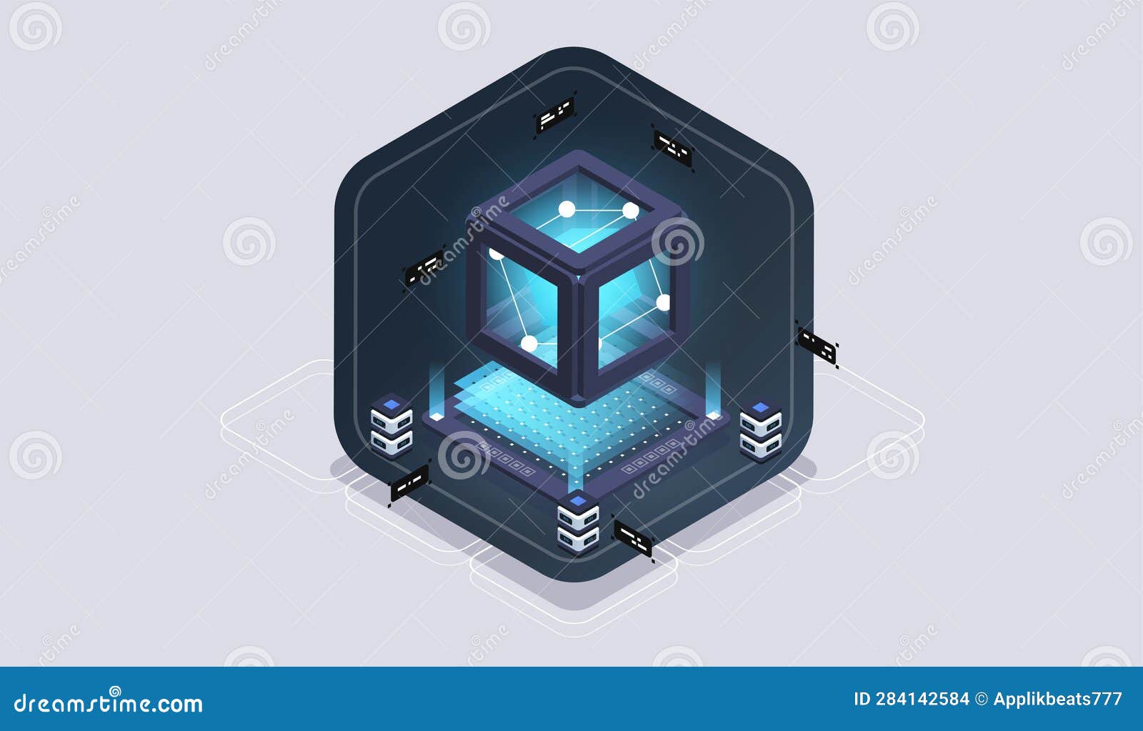 Isometric Design Concept Virtual Reality And Augmented Reality Software Development And