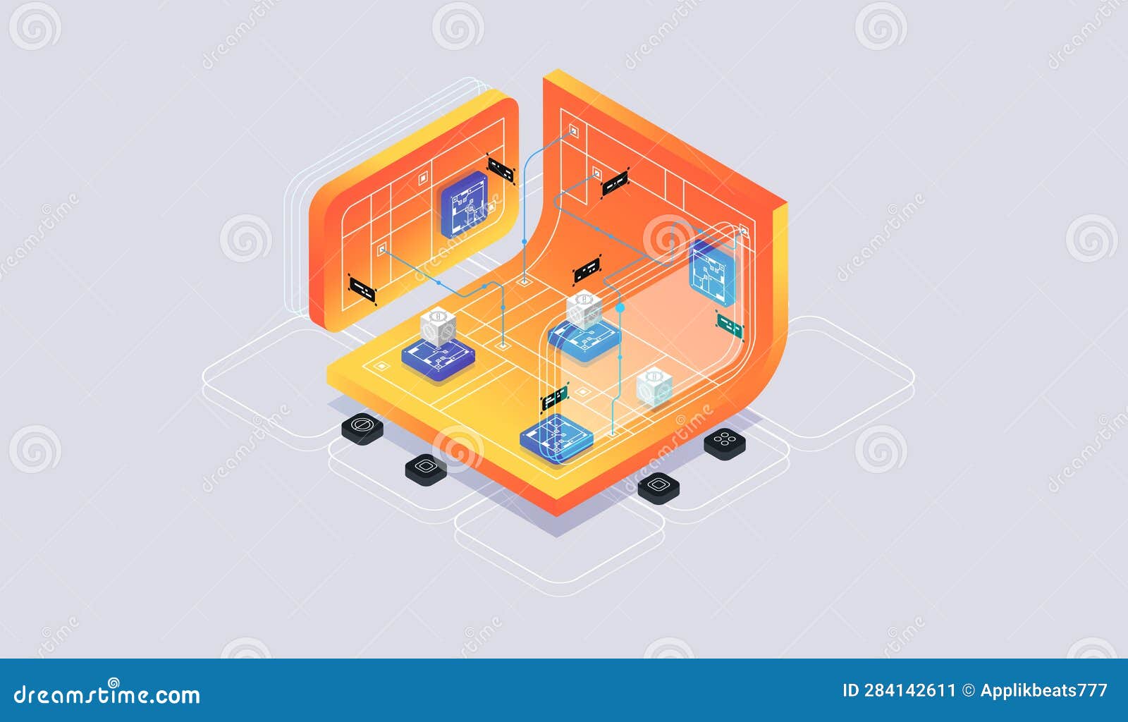 Isometric Design Concept Virtual Reality And Augmented Reality