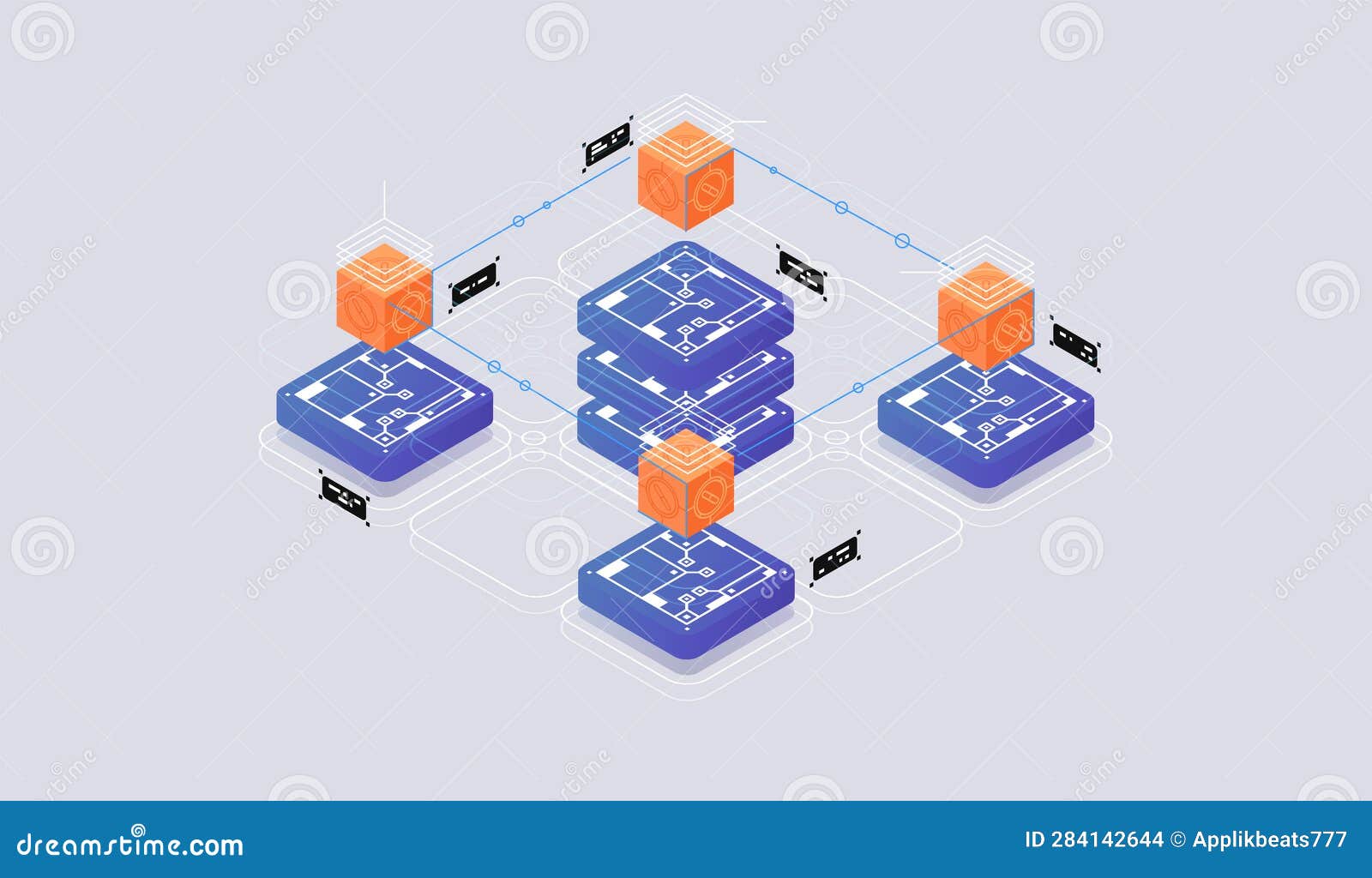 Isometric Design Concept Virtual Reality And Augmented Reality Software Development And