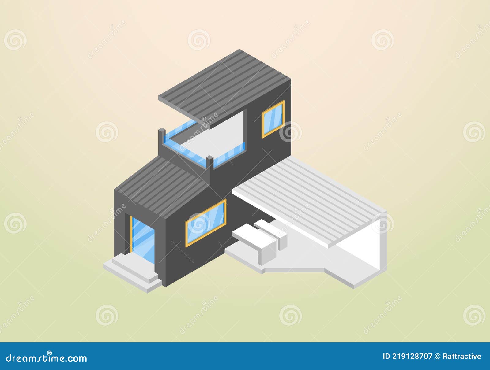Modern House Isometric Design Vector Eps 10 Stock Vector - Illustration ...