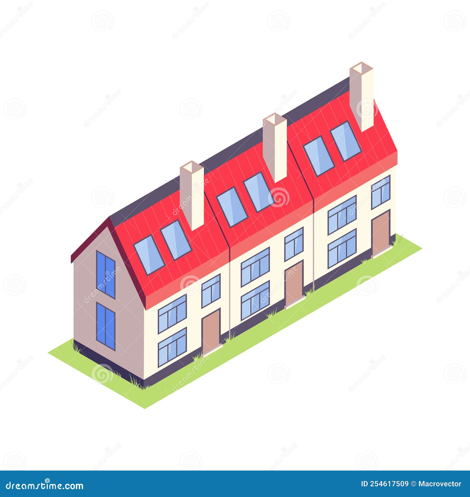 Isometric Detached Houses stock vector. Illustration of apartment ...