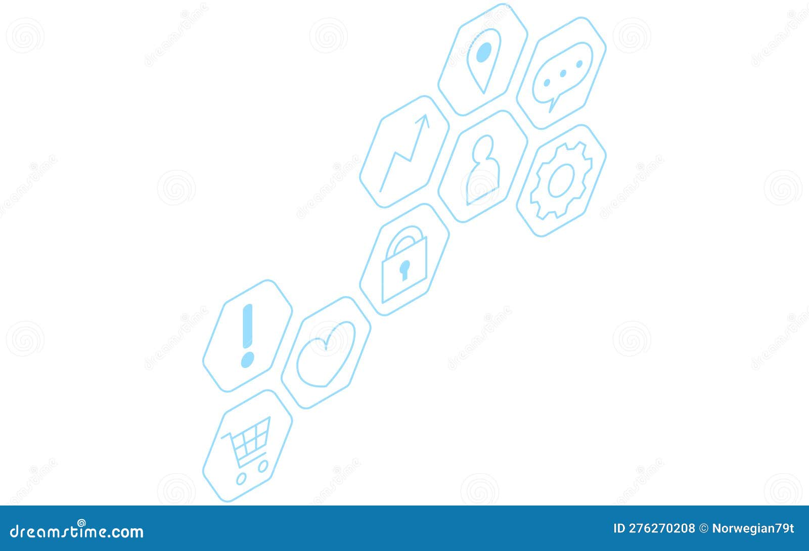 Isometric Diagram with Simple Icons Stock Illustration - Illustration ...