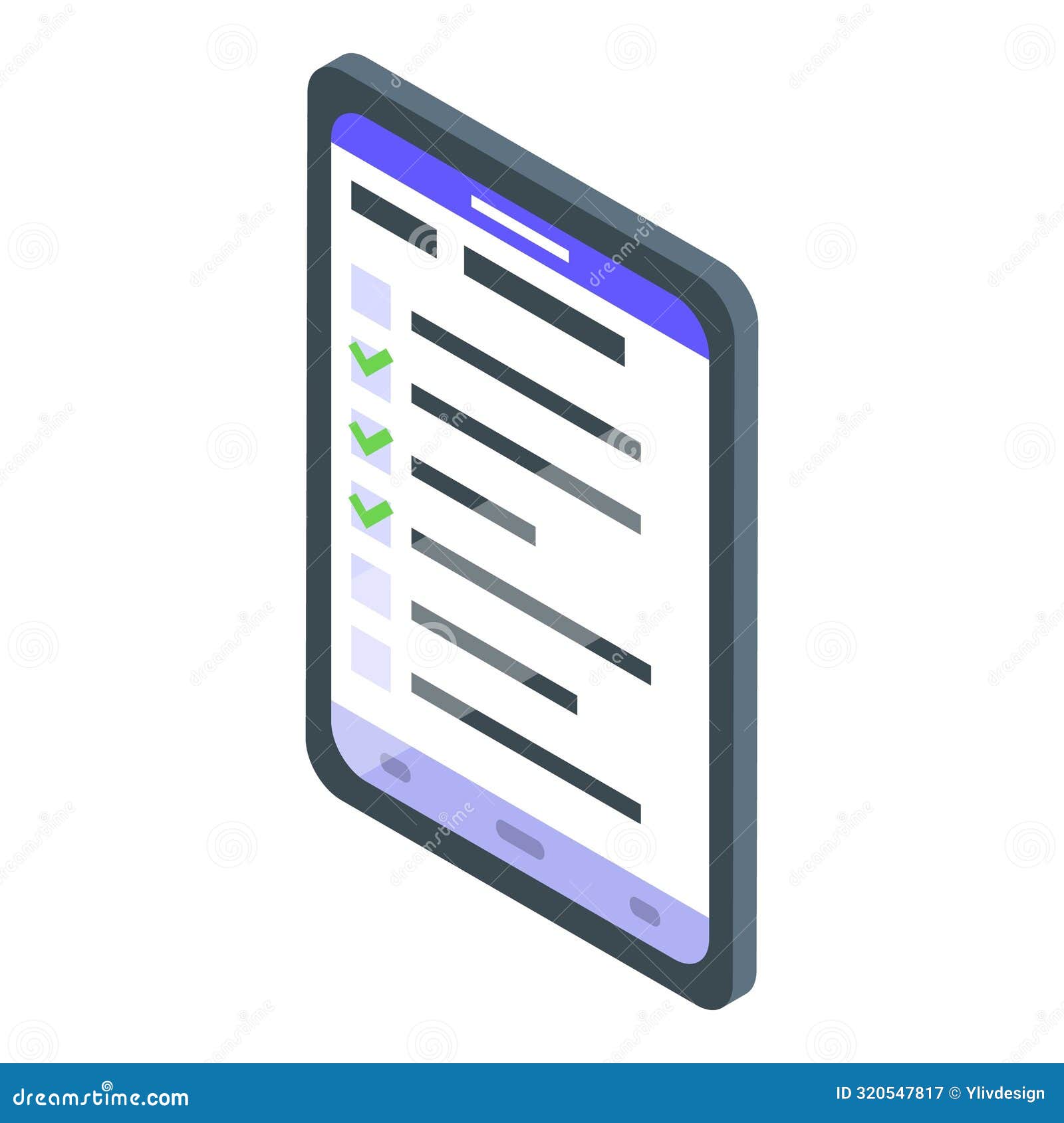 Isometric Digital Checklist on Tablet Stock Vector - Illustration of ...