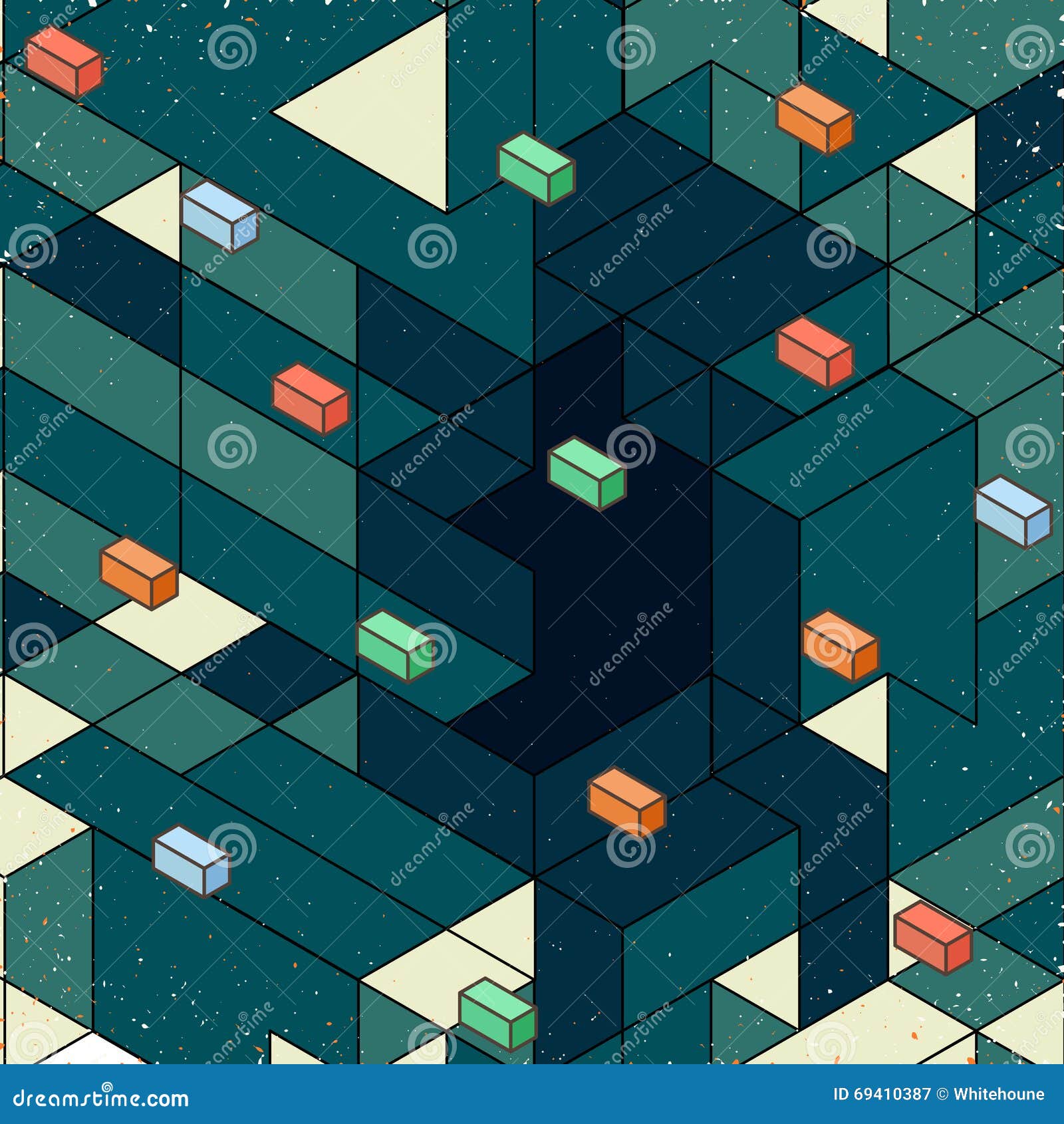 Isometric digital pattern stock vector. Illustration of element - 69410387