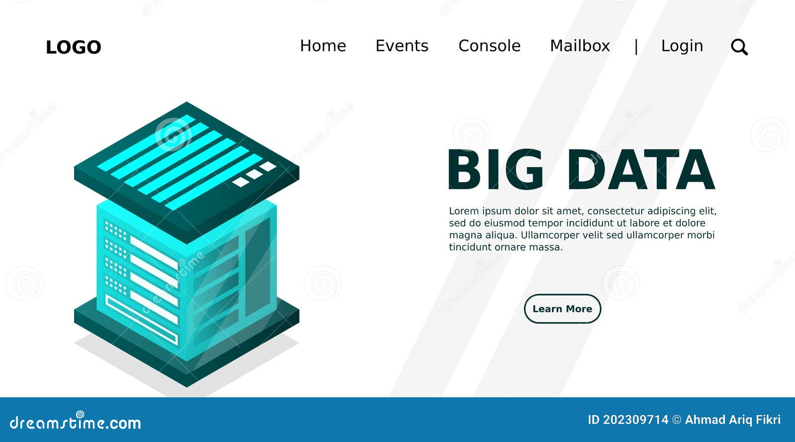 Isometric Digital Technology Web Banner. BIG DATA Machine Learning ...