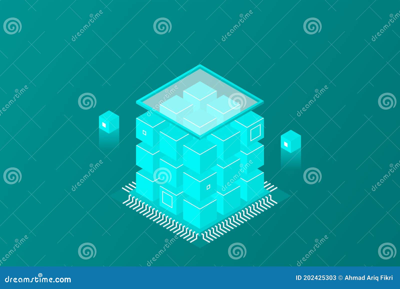 Isometric Digital Technology Web Banner. BIG DATA Machine Learning ...