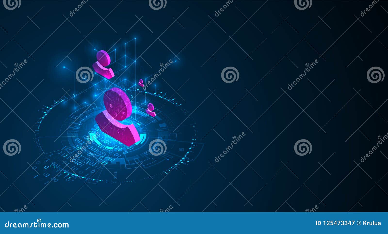 Isometric Digital User Icon. Abstract Technology Background. Vector ...