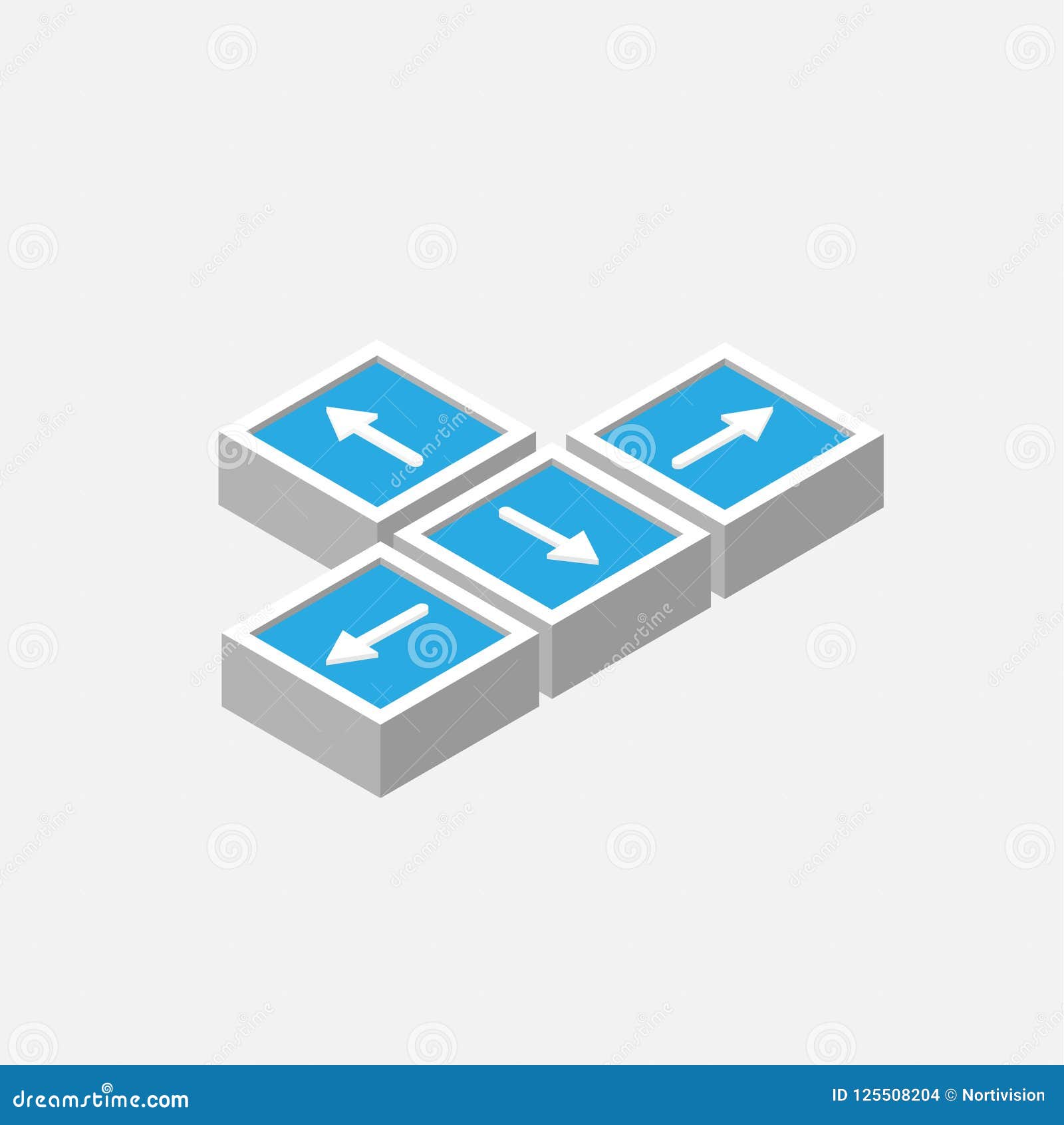 Isometric direction arrows stock vector. Illustration of long - 125508204