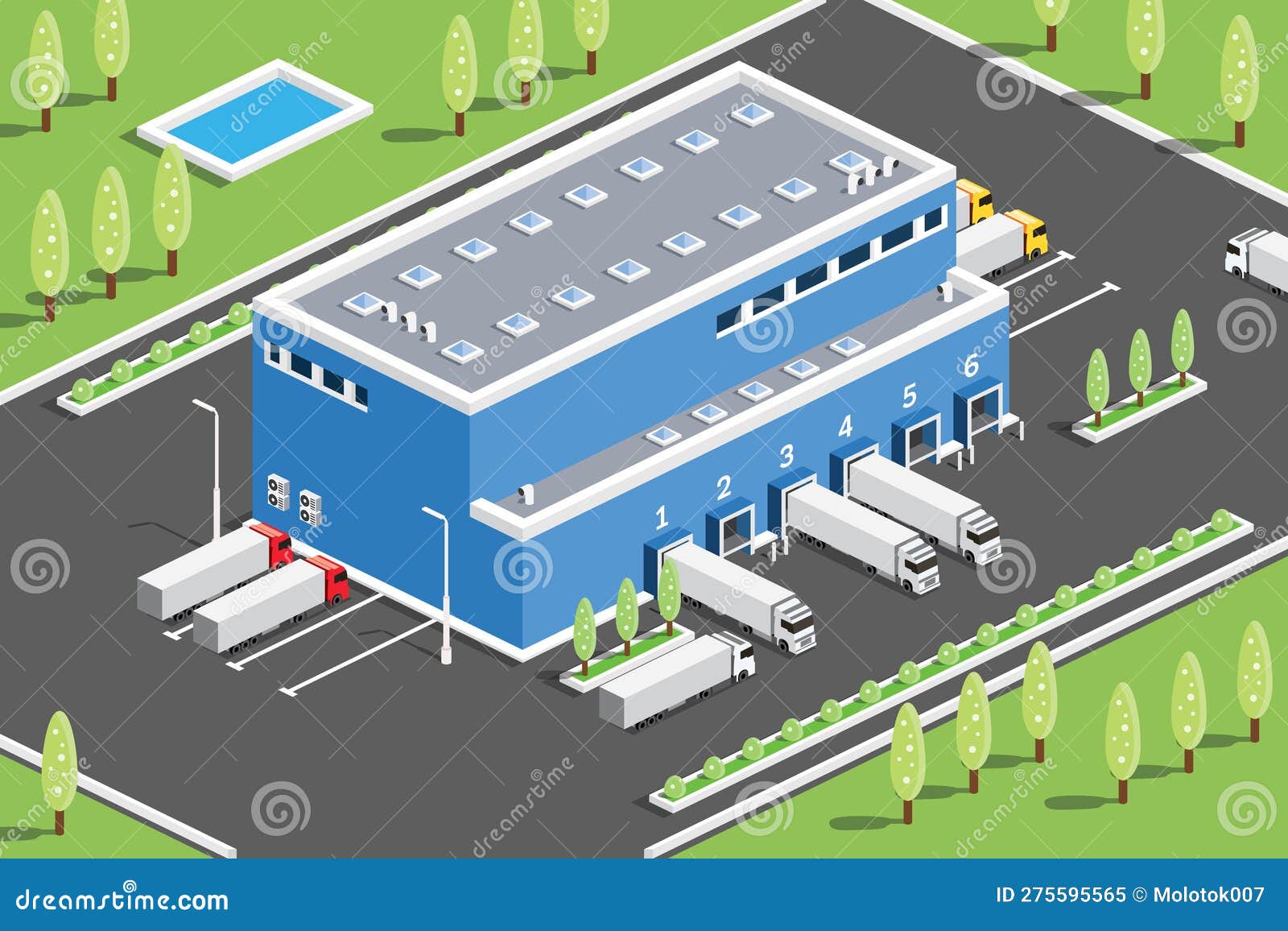 Isometric Distribution Logistic Center. Warehouse Storage Facilities ...