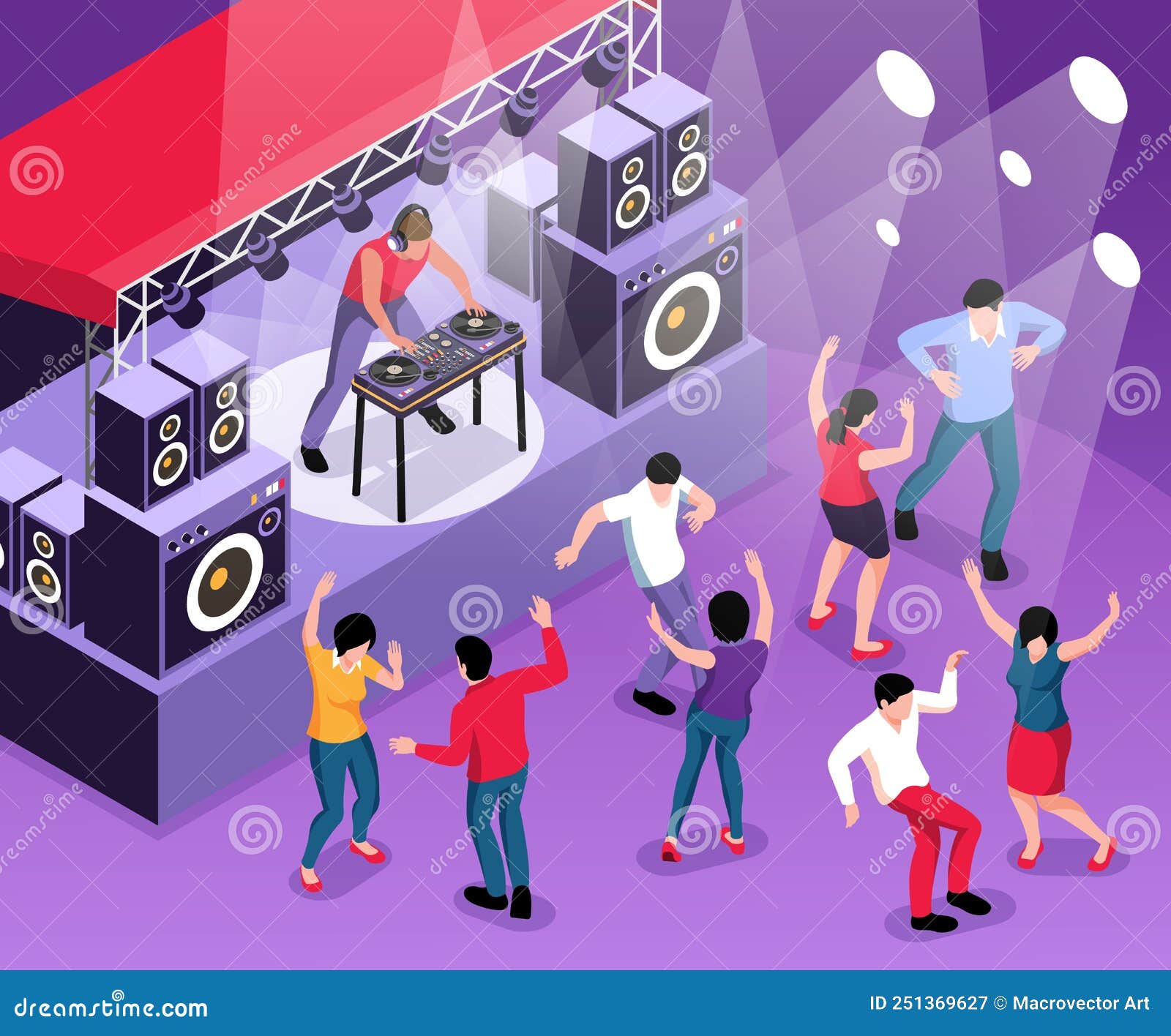 Isometric DJ Set Composition Stock Vector - Illustration of leisure ...