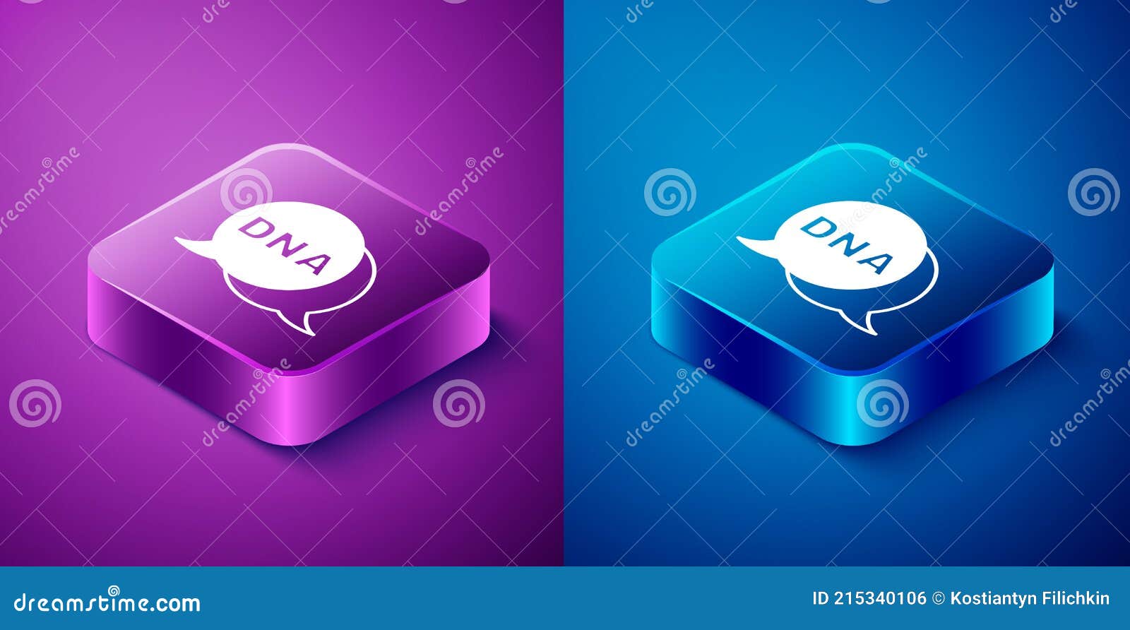 Isometric DNA Symbol Icon Isolated on Blue and Purple Background ...