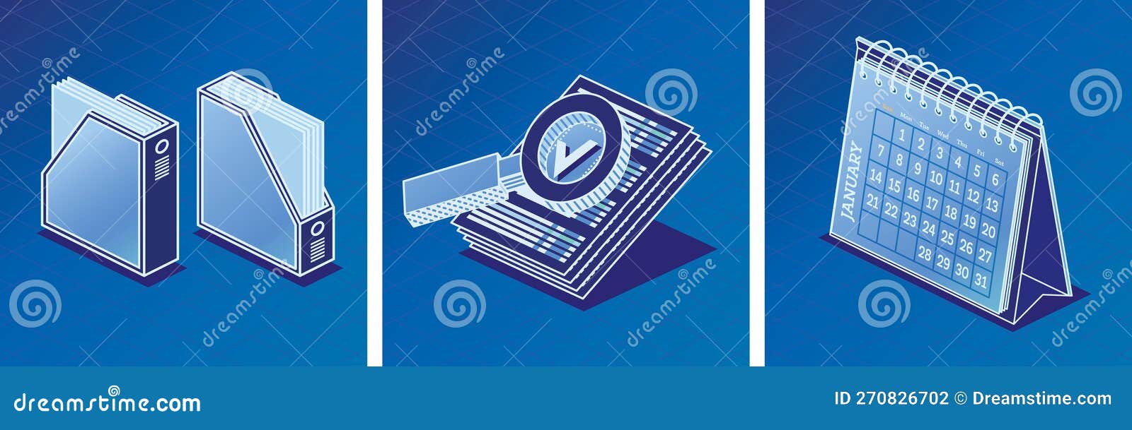 Isometric Documents Information With Digital Letter Royalty-Free ...