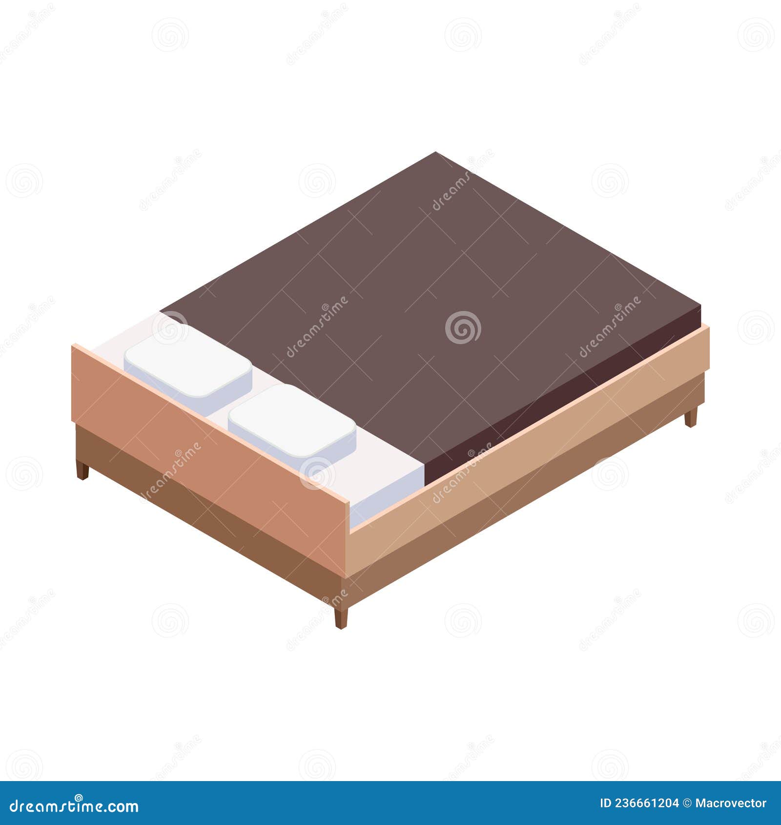 Isometric Double Bed Composition Stock Vector - Illustration of concept ...