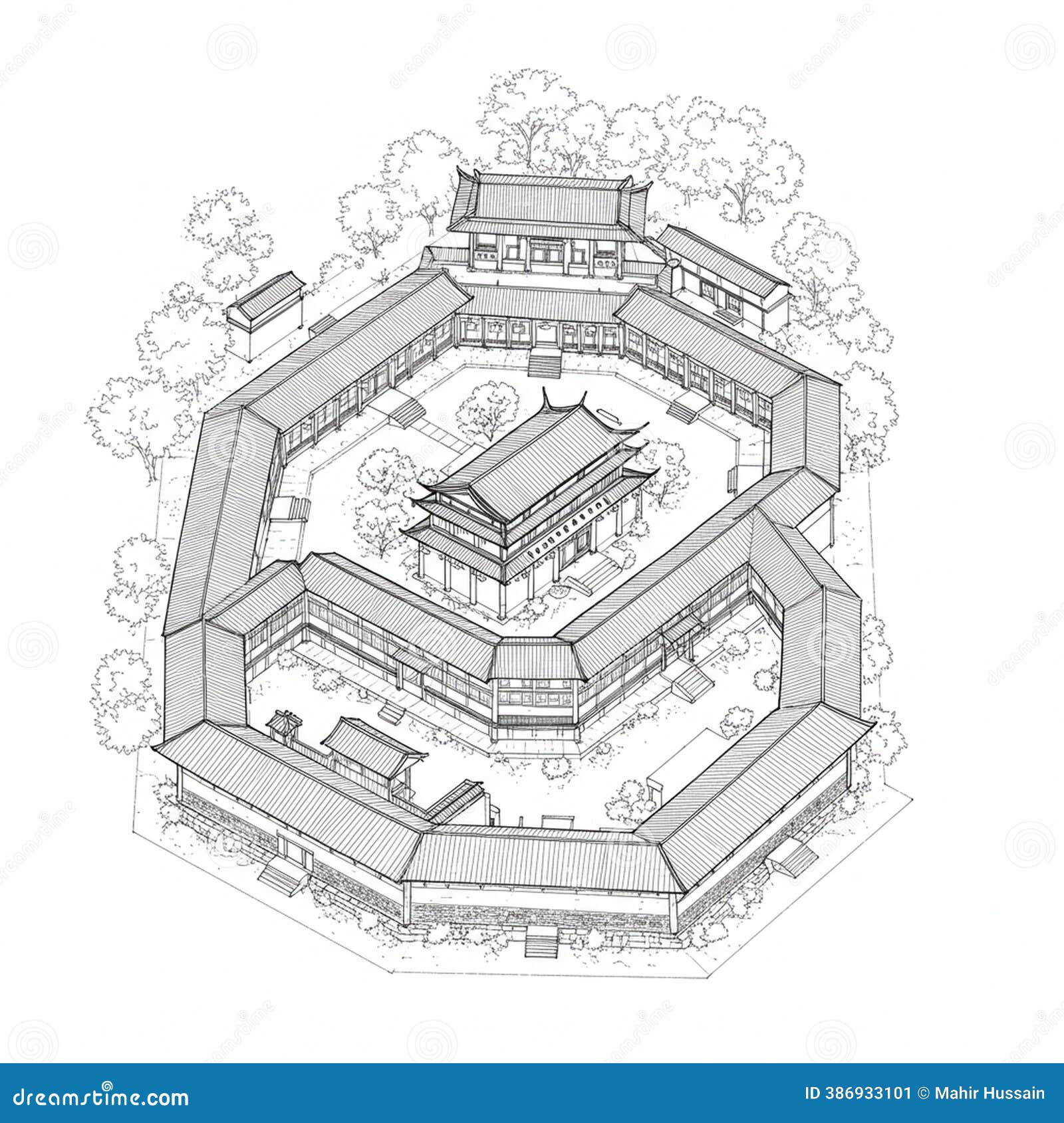 Hexagonal Chinese Knot Made Of Crossed Colored Wires. Traditional ...